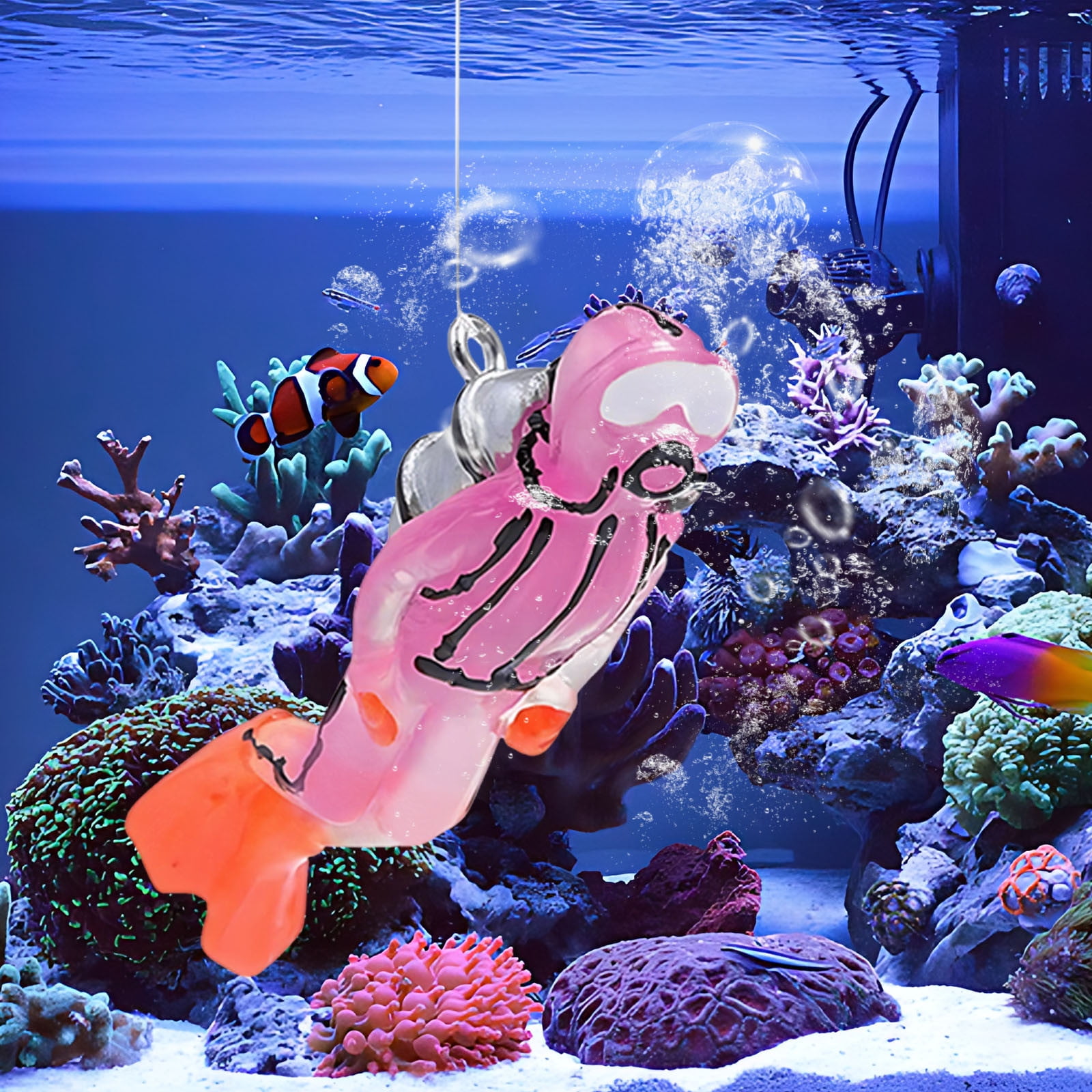 -in-the-Dark Floating Diver Aquarium Decoration Resin Underwater ...