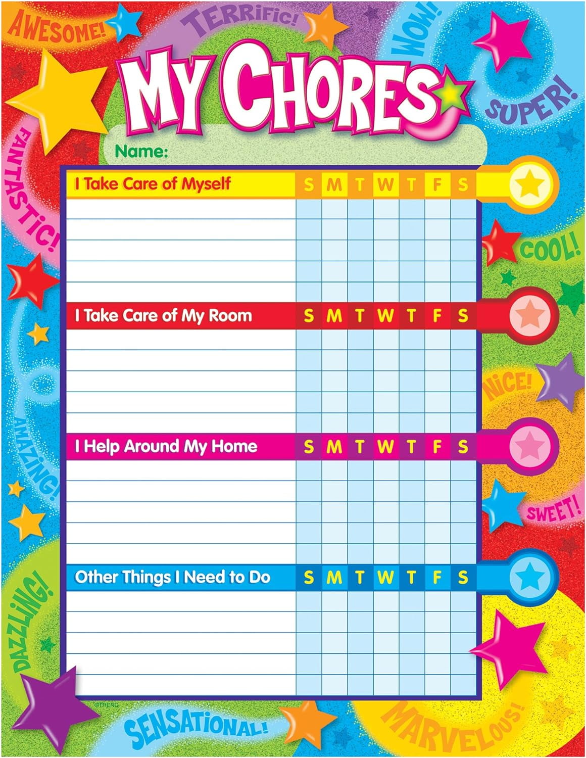 inc. praise words ‘n stars chore charts pad of 25 - Walmart.com