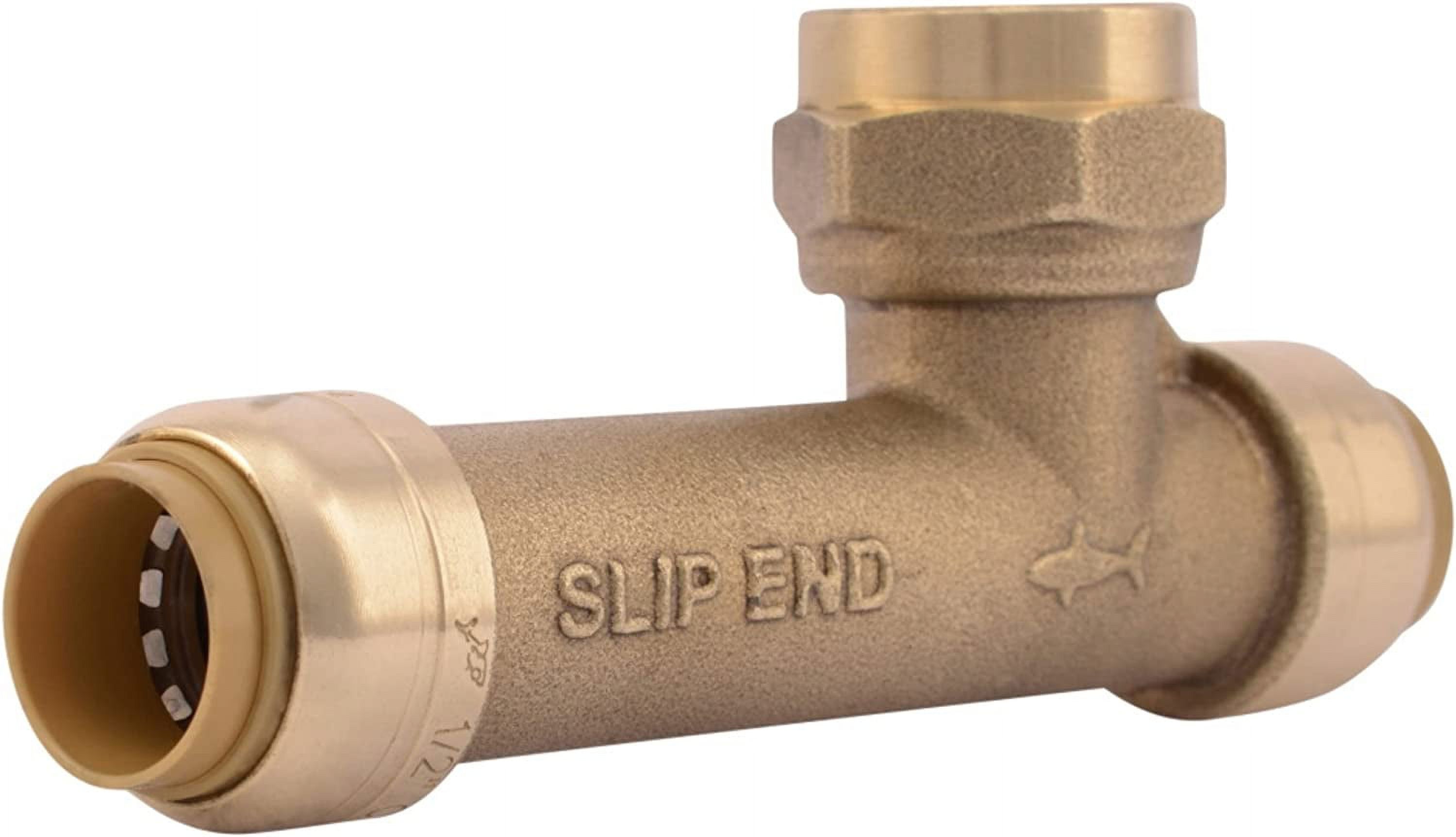 inch FNPT Slip Adapter, Push To Connect Brass Plumbing Fitting, Copper ...