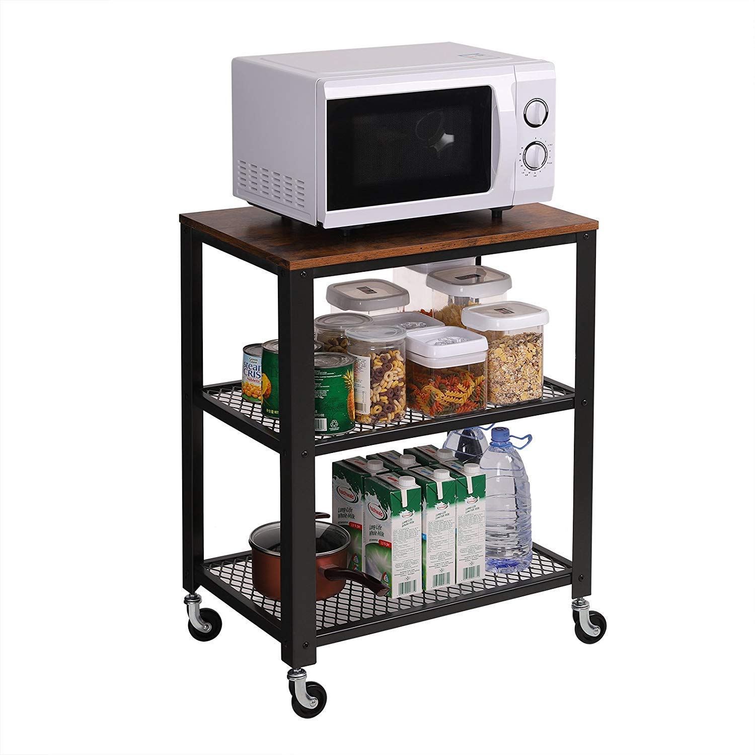 indian decor 45918 tier standard kitchen cart trolley rustic rolling ...