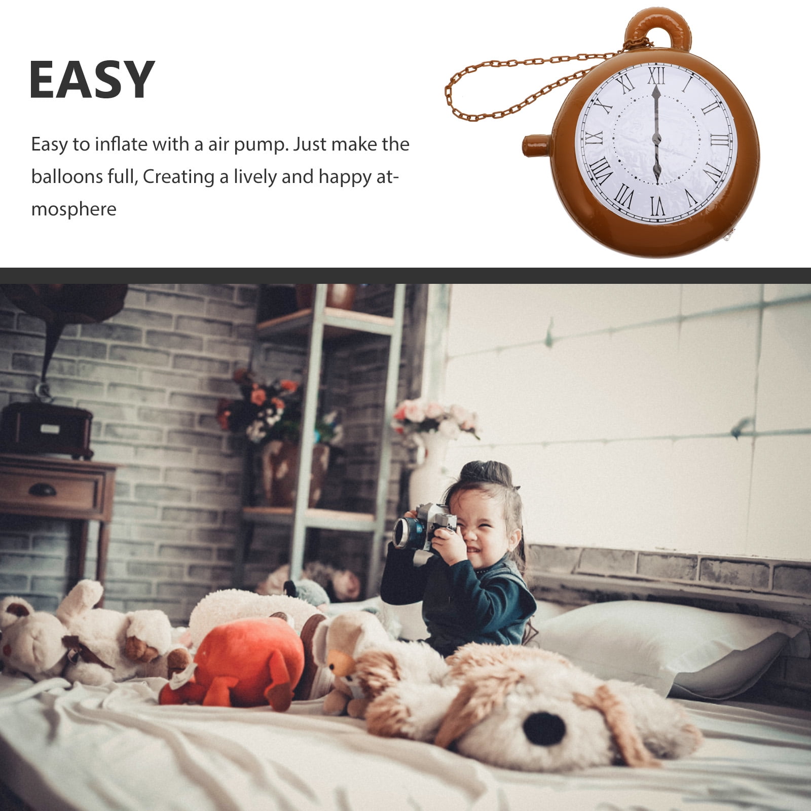 UNOMOR PVC Inflatable Clock Balloon As Shown 1PC 23.6x11x3.9in ...