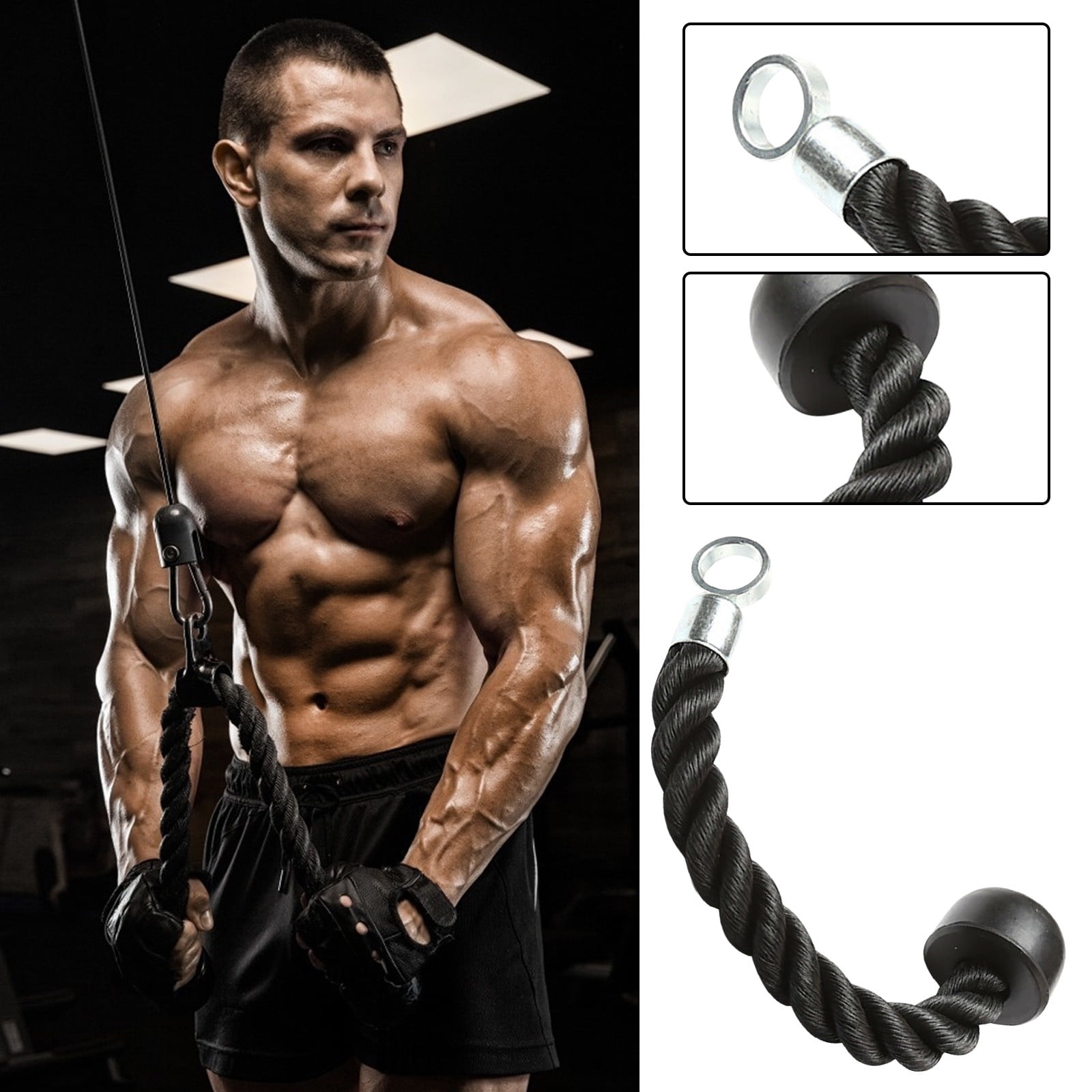 ingouzi Muscle Drawstring Nylon Triceps Rope Attachment - Walmart.com