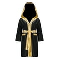 inhzoy Kids Boys Unisex Boxing Hooded Robe Metallic Belted Boxer Cloak ...