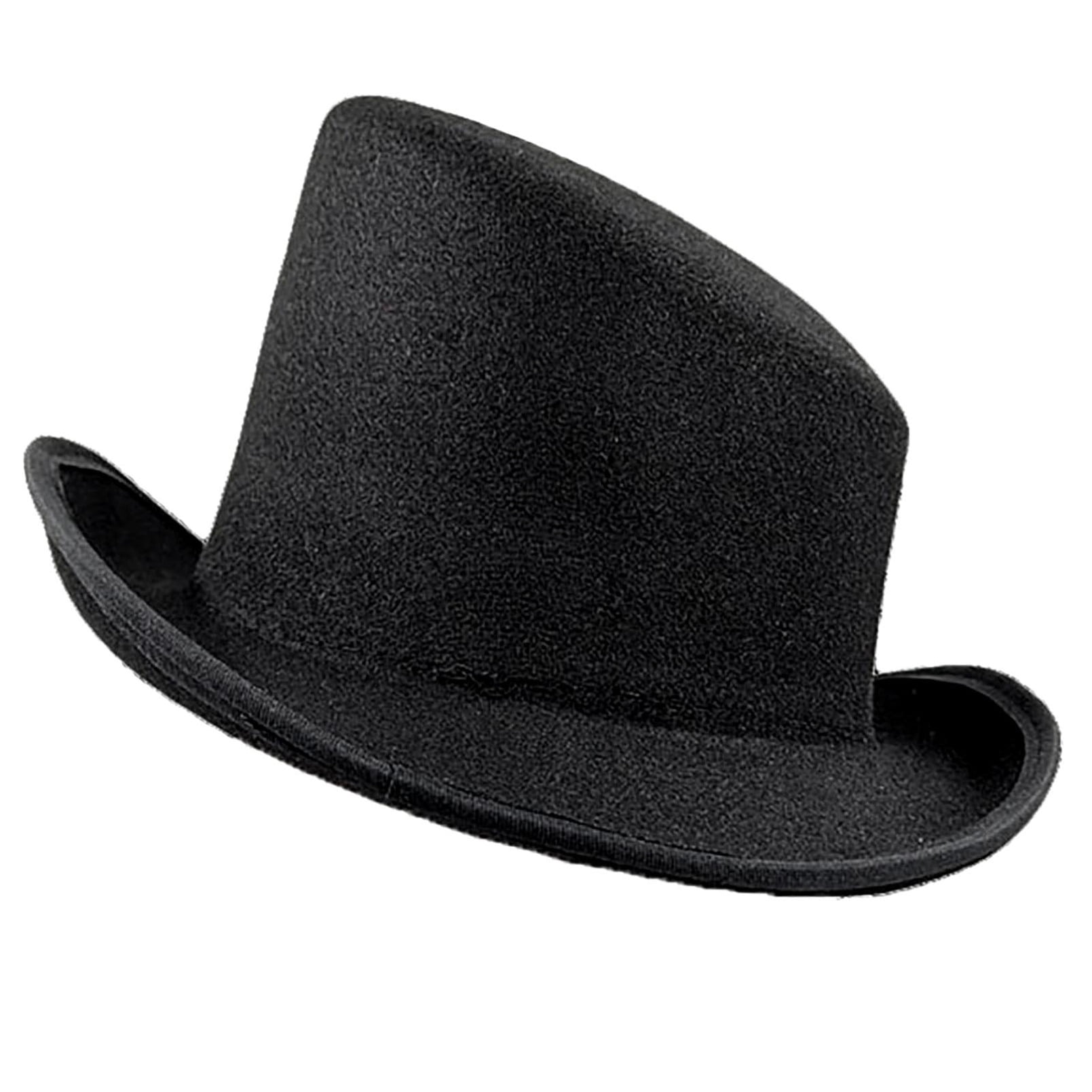 inhzoy Classic Fedora Hat Flat Top Hat Gentleman Topper Hats Derby Cap ...