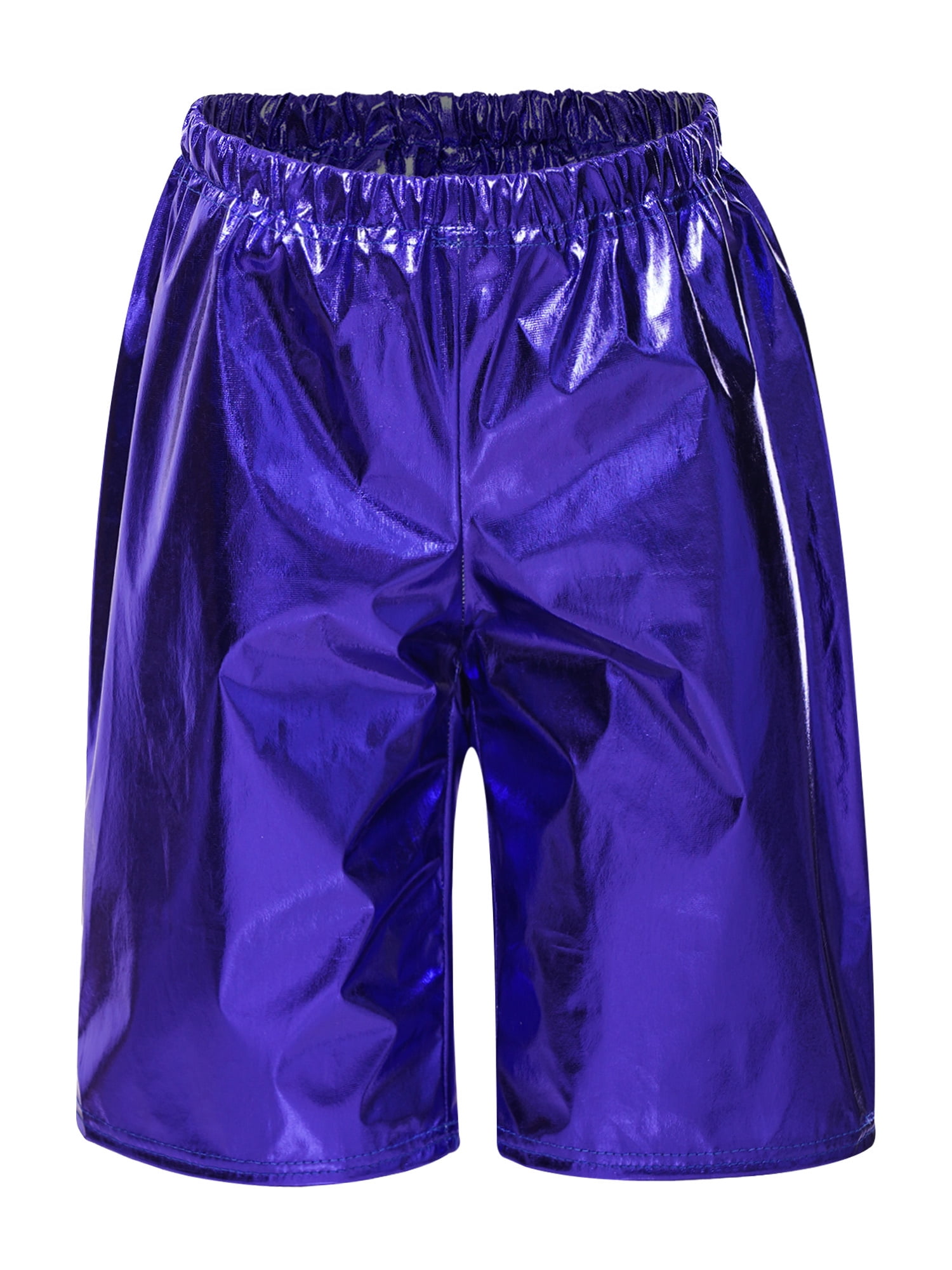 inhzoy Girls Boys Shiny Metallic Dance Shorts Hip Hop Street Dance ...