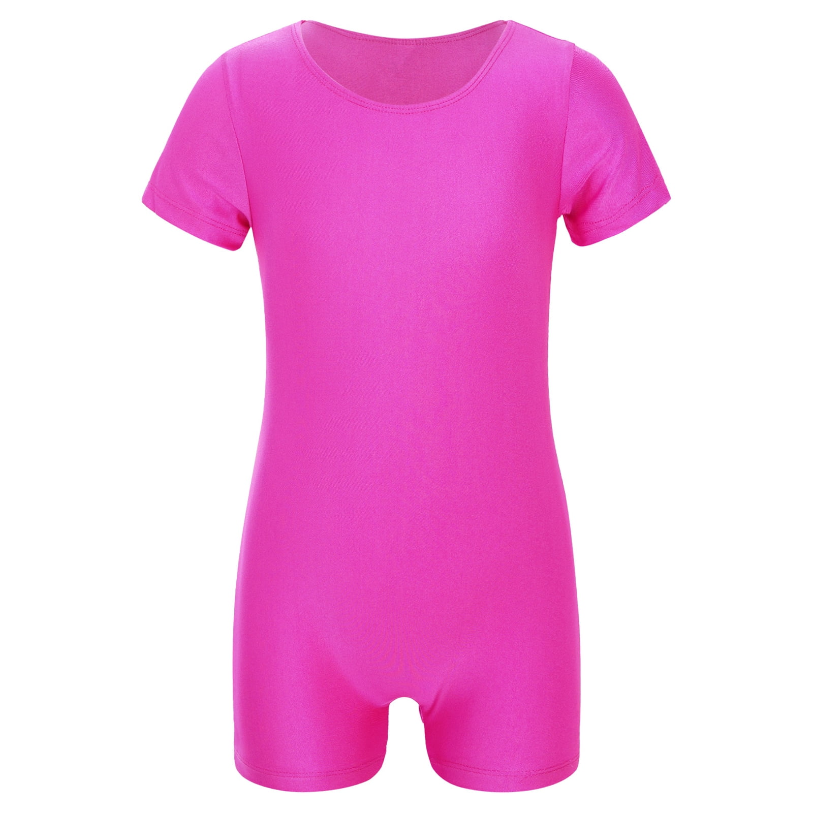 inhzoy Girls Boys Short Sleeves Ballet Dance Unitard Leotard Purple 10 ...