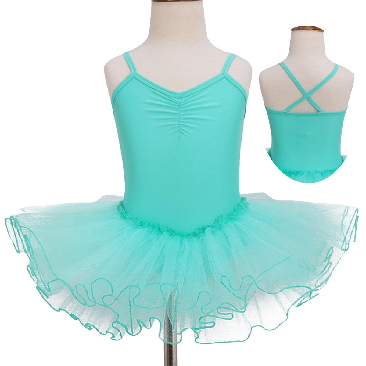 inhzoy Girls' Camisole Leotard Ballet Dress Tutu Skirt Ballerina Dance ...