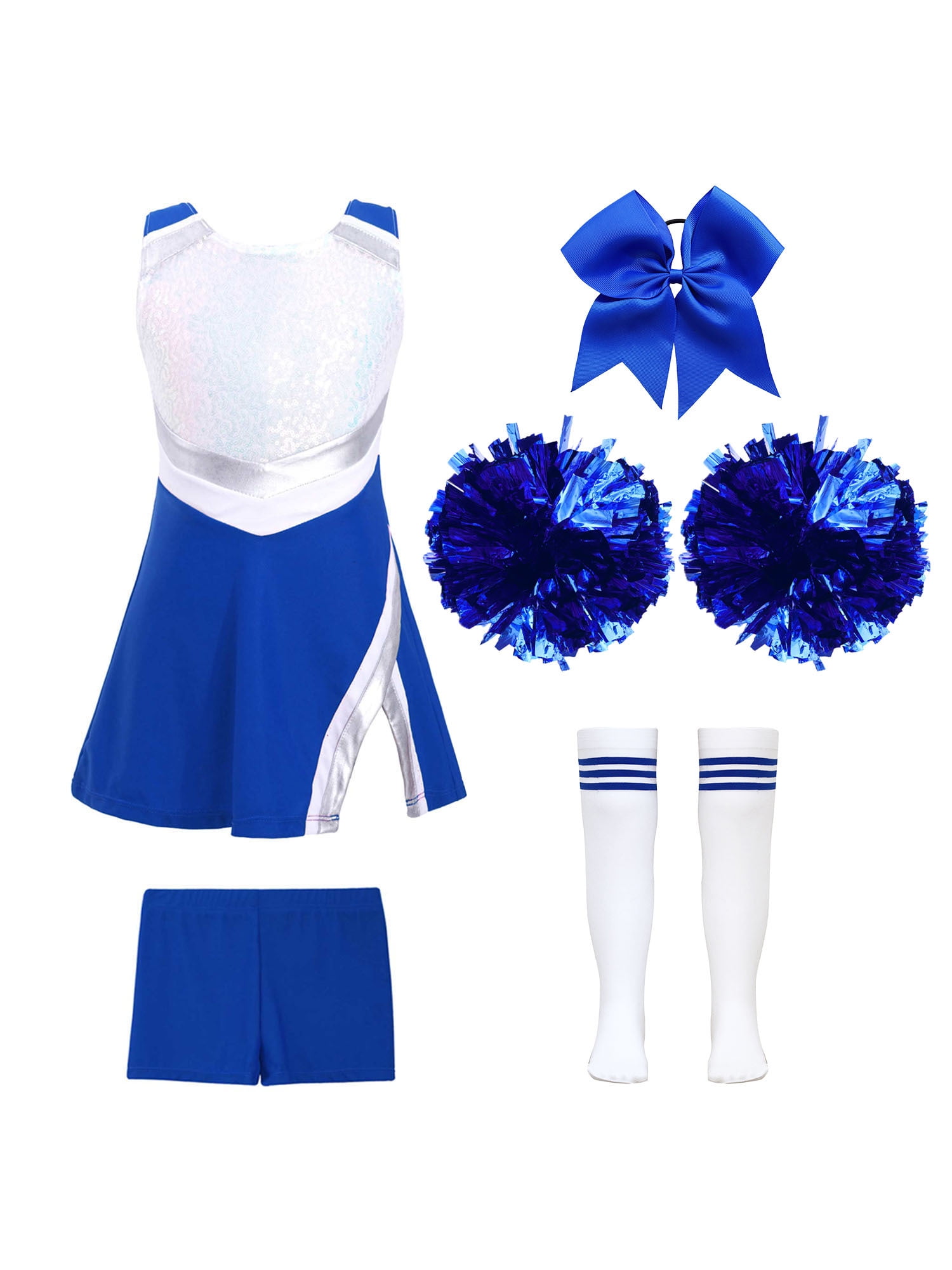 inhzoy Girls Cheerleading Outfit Carnival Cheer Leader Dress with ...