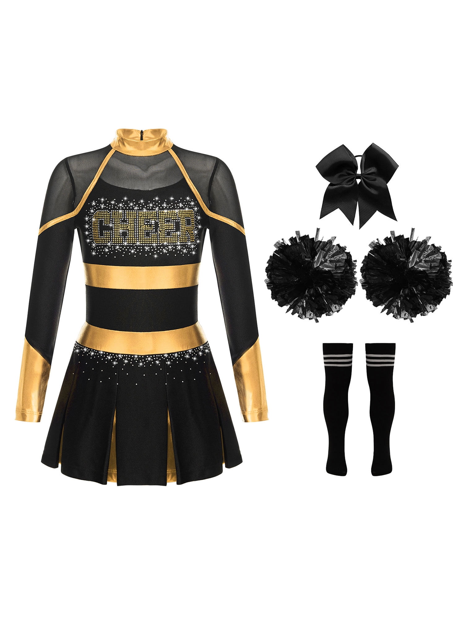 inhzoy Girls High School Musical Festival Cheerleading Uniforms Shiny ...