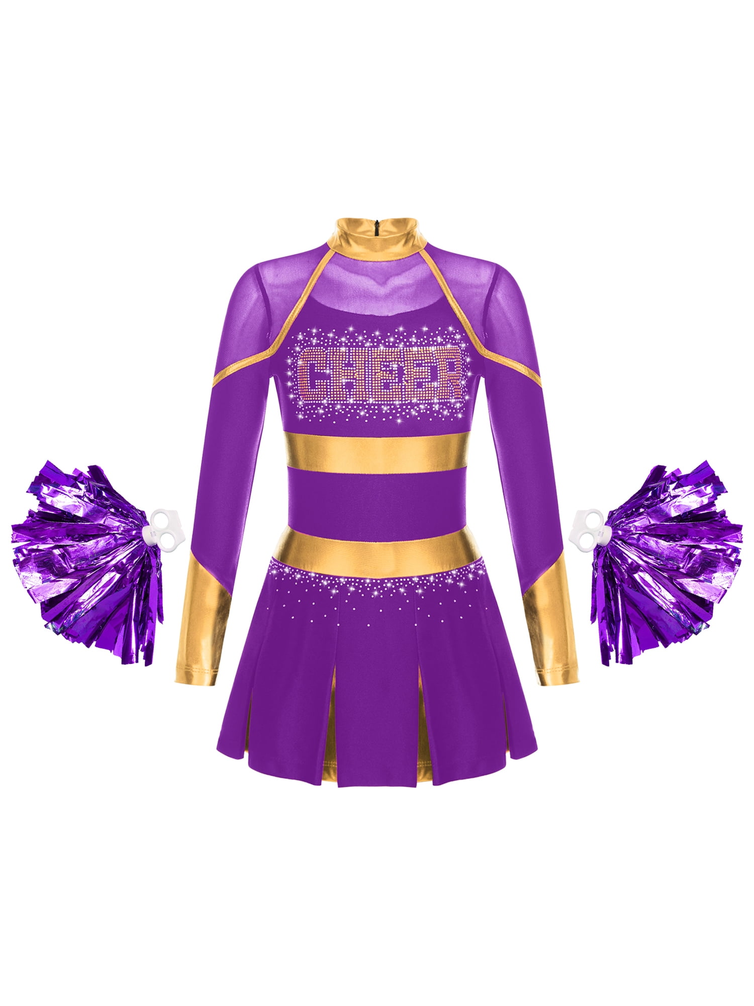inhzoy Girls High School Musical Festival Cheerleading Uniforms Shiny ...