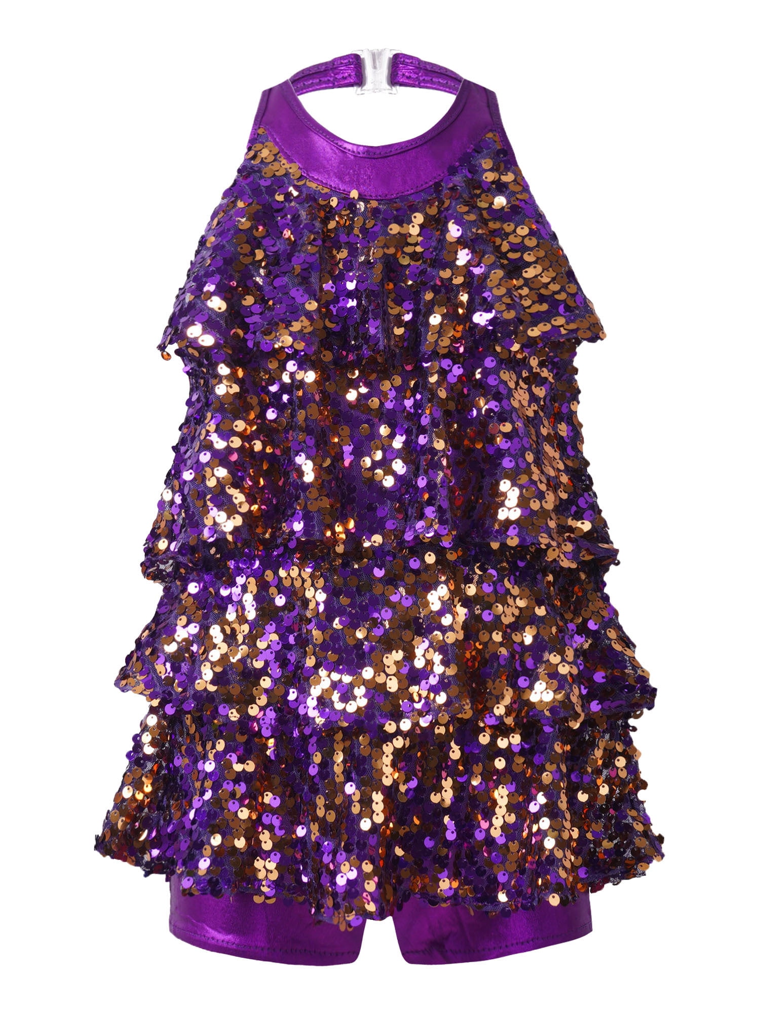 inhzoy Girls Shiny Sequined Gymnastic Leotard Modern Jazz Latin Ballet ...