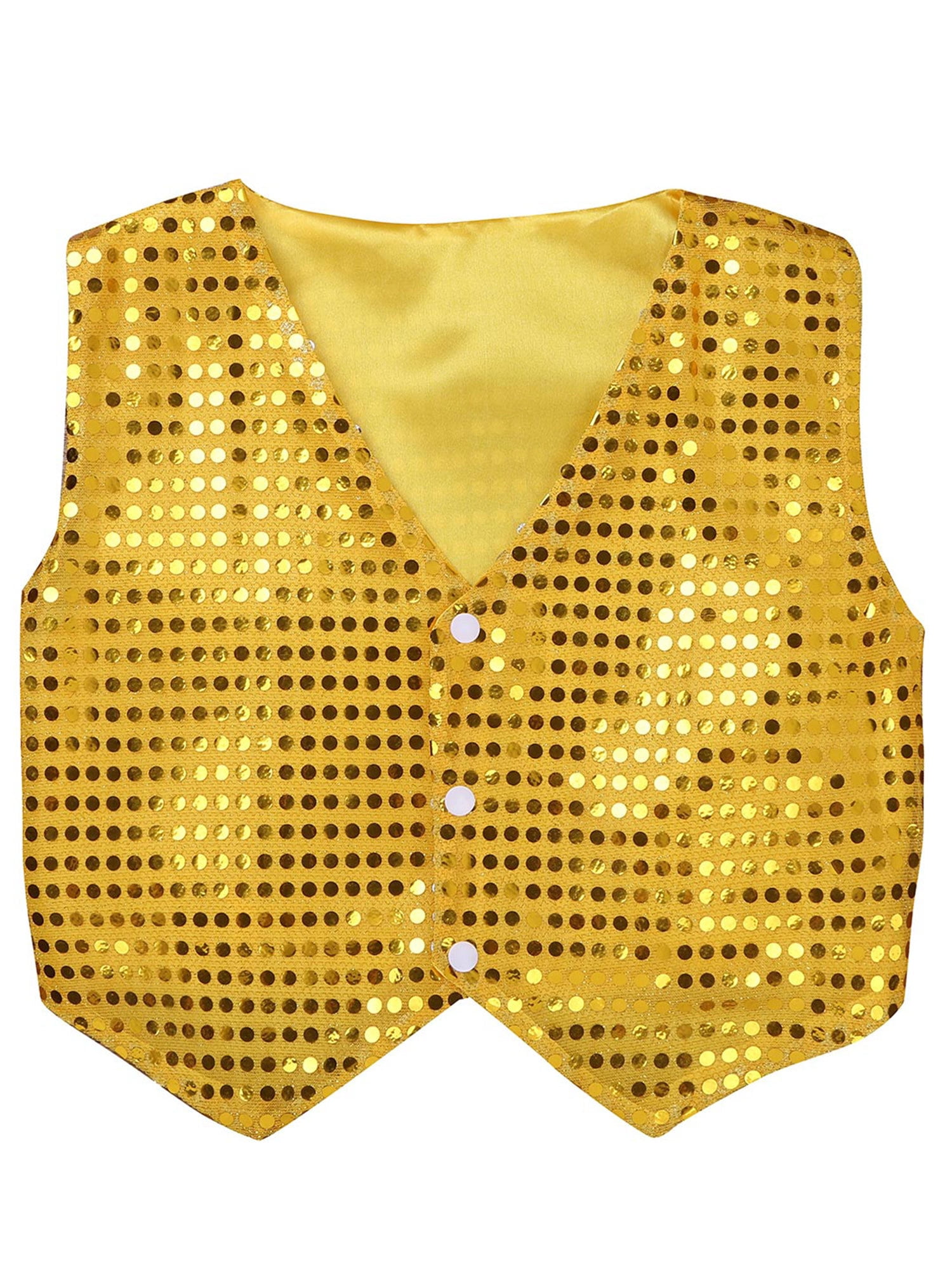inhzoy Kids Boys Girls Shiny Sequin Vest Waistcoat Jacket Modern Dance ...