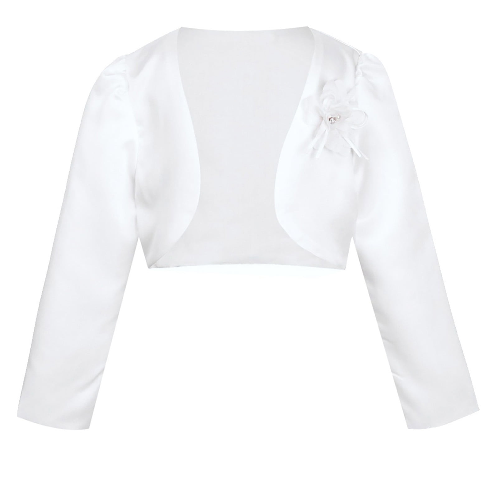 inhzoy Kids Flower Girls Stain Long Sleeves Bolero Shrug Jacket ...