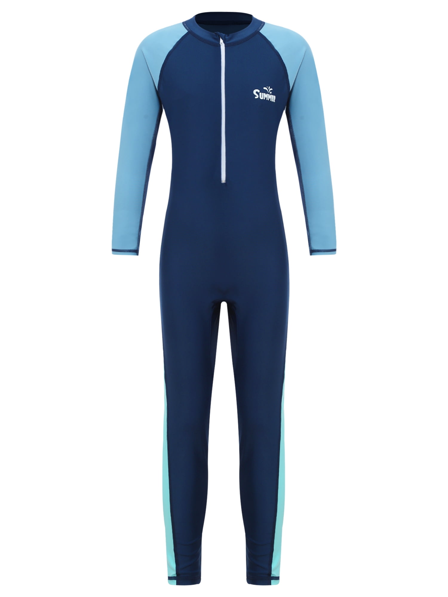 inhzoy Kids Full Body Wetsuit Boys Girls One Piece Zip Up Swimsuit UPF ...