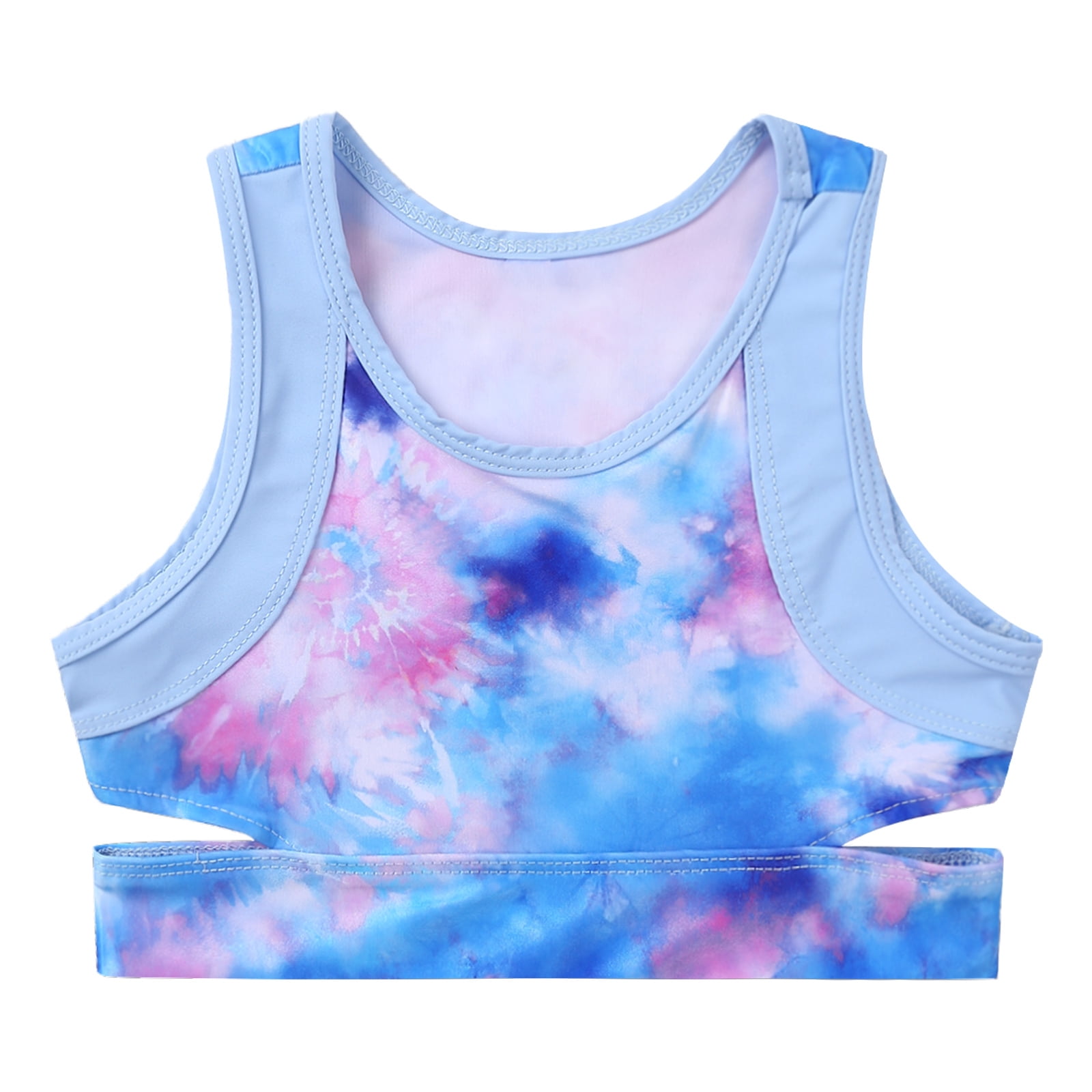 inhzoy Kids Girl Racerback Tops Tie Dye Crop Tank Tops Dance T Shirts ...