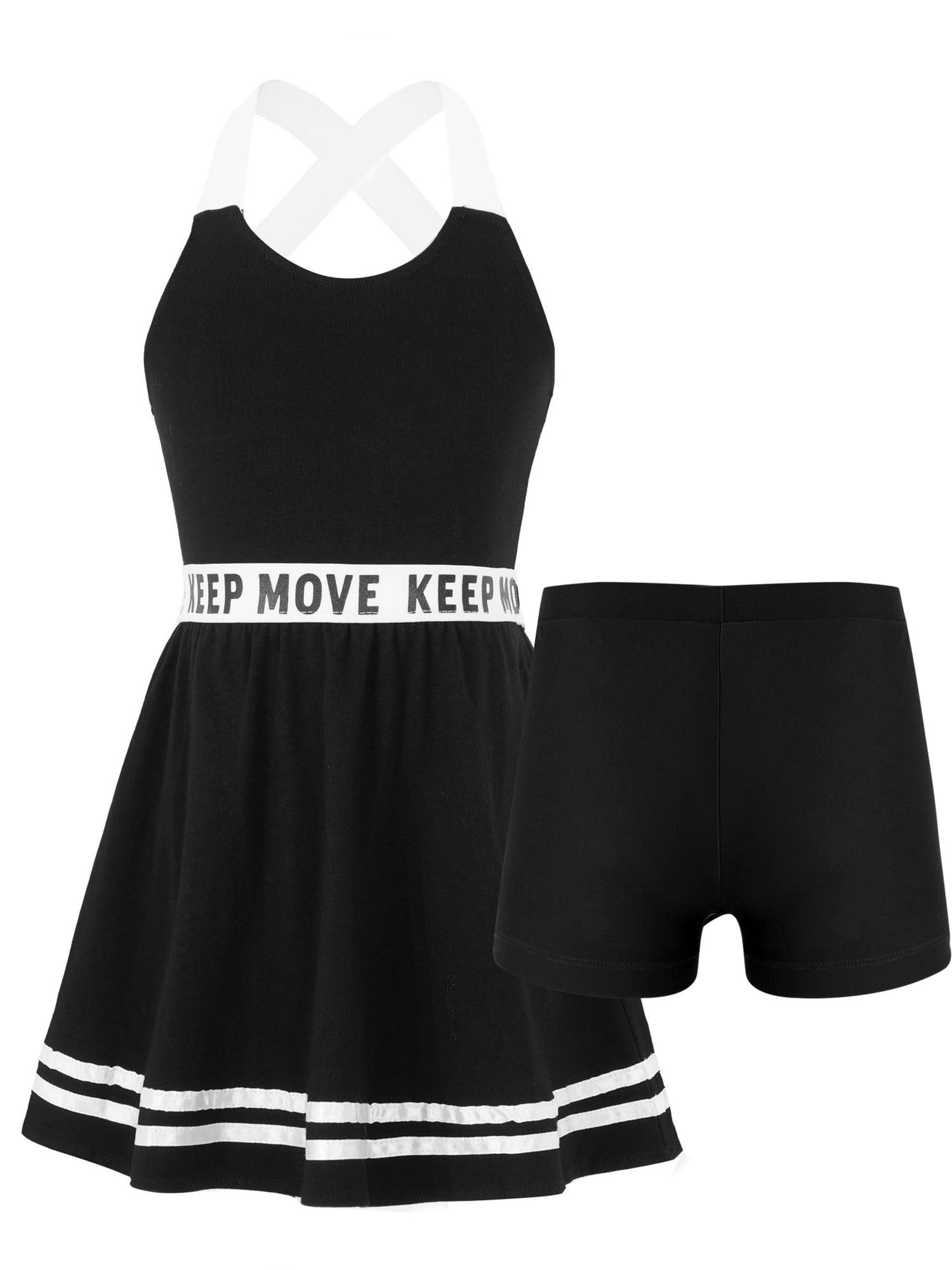 inhzoy Kids Girl Tennis Golf Dress Criss Cross Back Shirt Sport Vest A ...