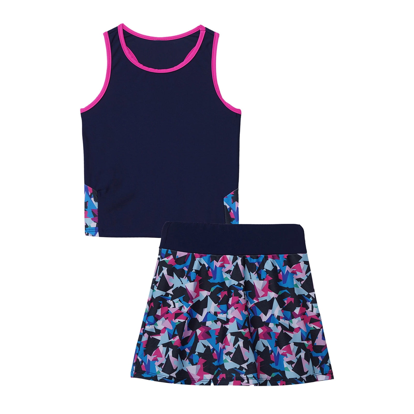 inhzoy Kids Girls 2PCs Golf Tennis Sports Outfits Racerback Vest with ...