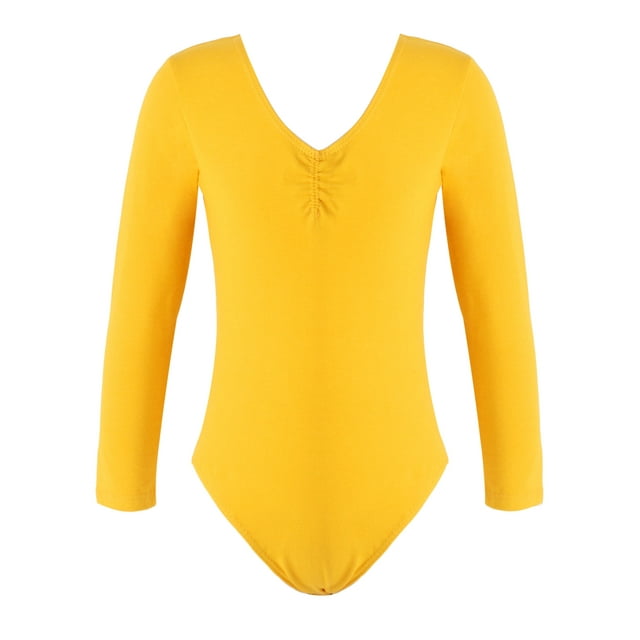 inhzoy Kids Girls Basic Long Sleeves Ballet Dance Unitard Gymnastics ...
