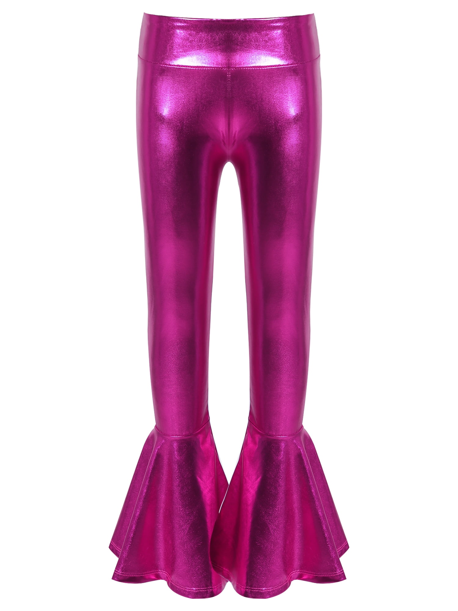 inhzoy Kids Girls Boys Shiny Metallic Flared Pants Bell Bottoms Sequins ...