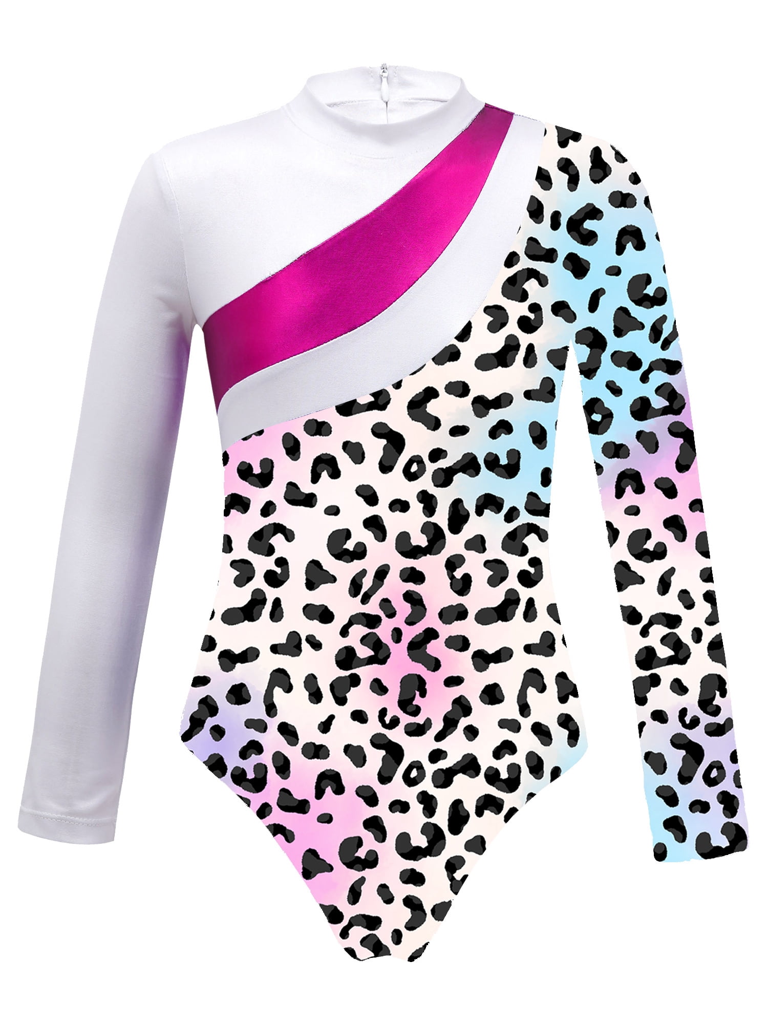 inhzoy Kids Girls Cartoon Print Mock Neck Leotard for Gymnastic Dance ...