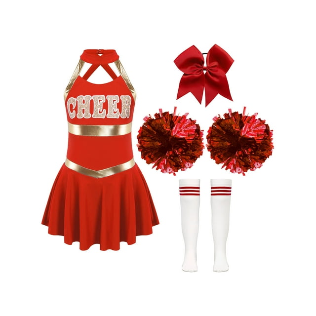 inhzoy Kids Girls Cheerleading Outfit Sets High School Festival ...