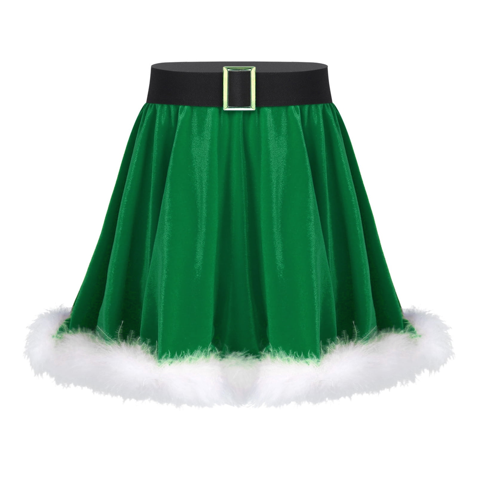 inhzoy Kids Girls Christmas Party Santa Cosplay Costume Skirt A Line ...