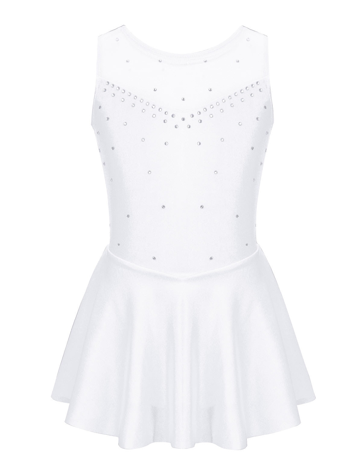 inhzoy Kids Girls Figure Ice Skating Dance Costumes Rhinestones Contemporary Ballet Dance ...