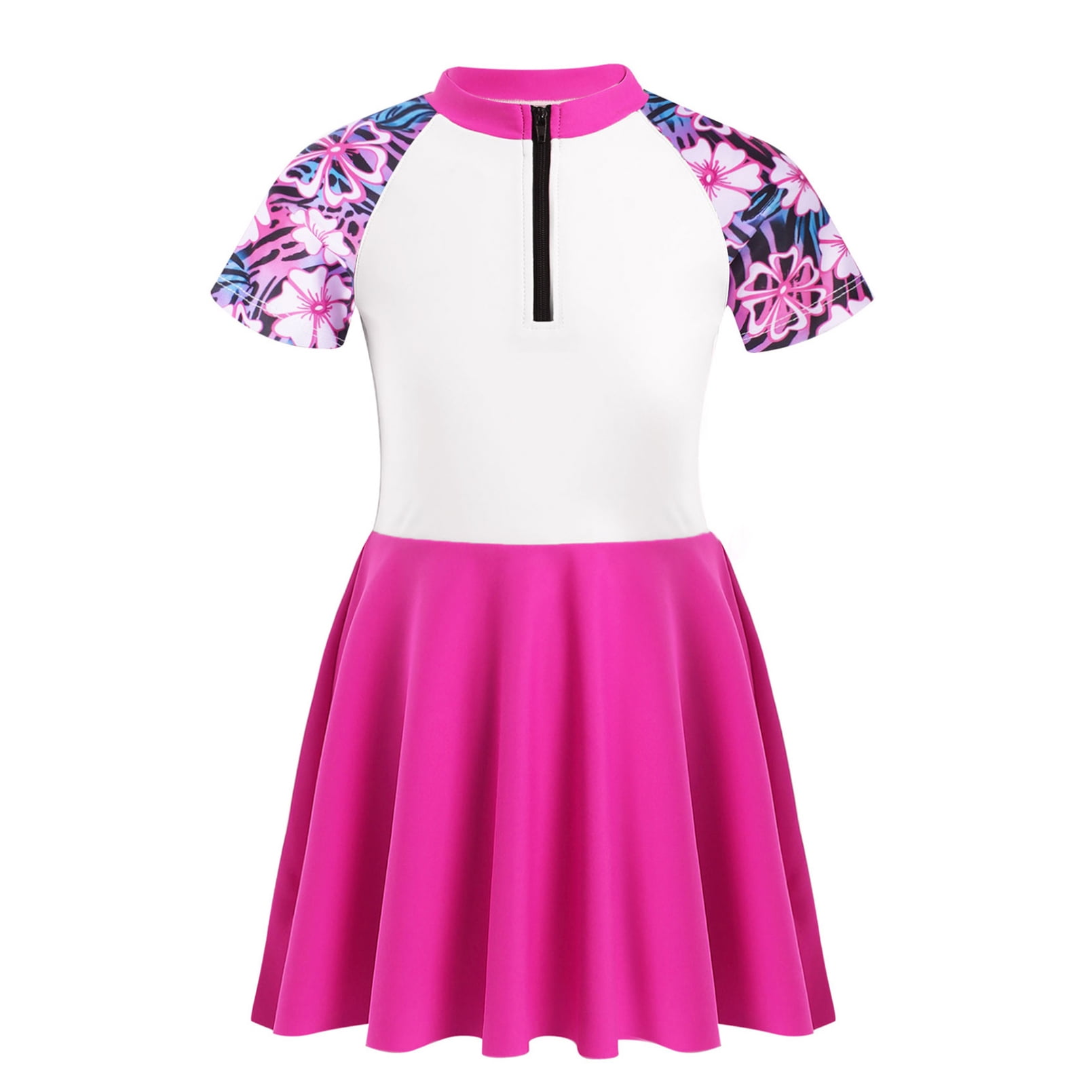 inhzoy Kids Girls Floral Swim Dress Swimsuits Beach Swimwear Hawaiian ...