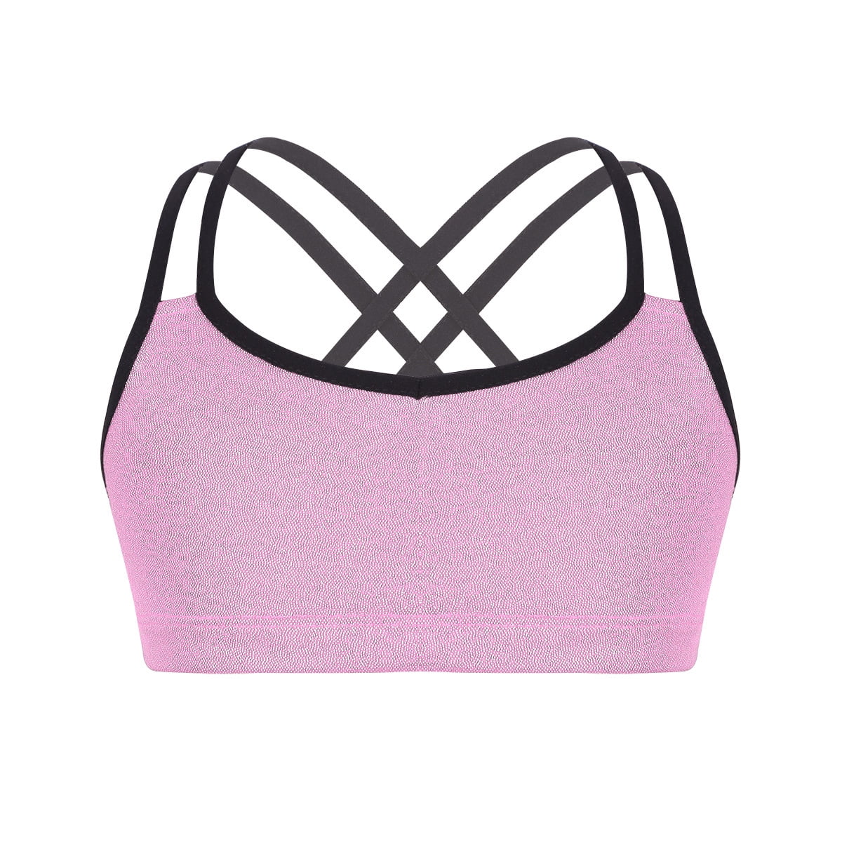 inhzoy Kids Girls Glittery Metallic Dance Sports Bra Top Cami Vest ...