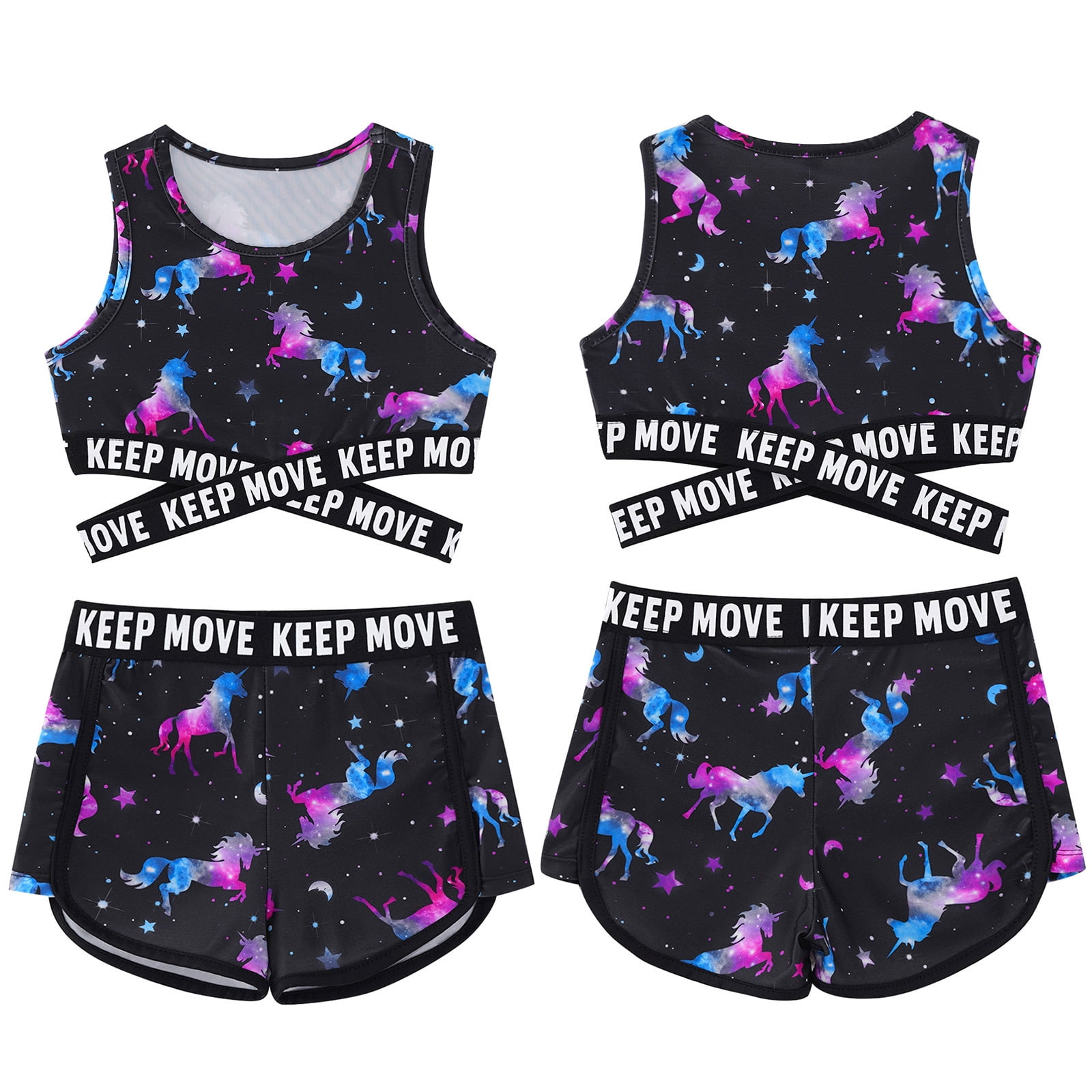 inhzoy Kids Girls Gymnastic Ballet Outfits Crop Top with Shorts Sets ... inhzoy Kids Girls Gymnastic Ballet Outfits Crop Top with Shorts Sets ...