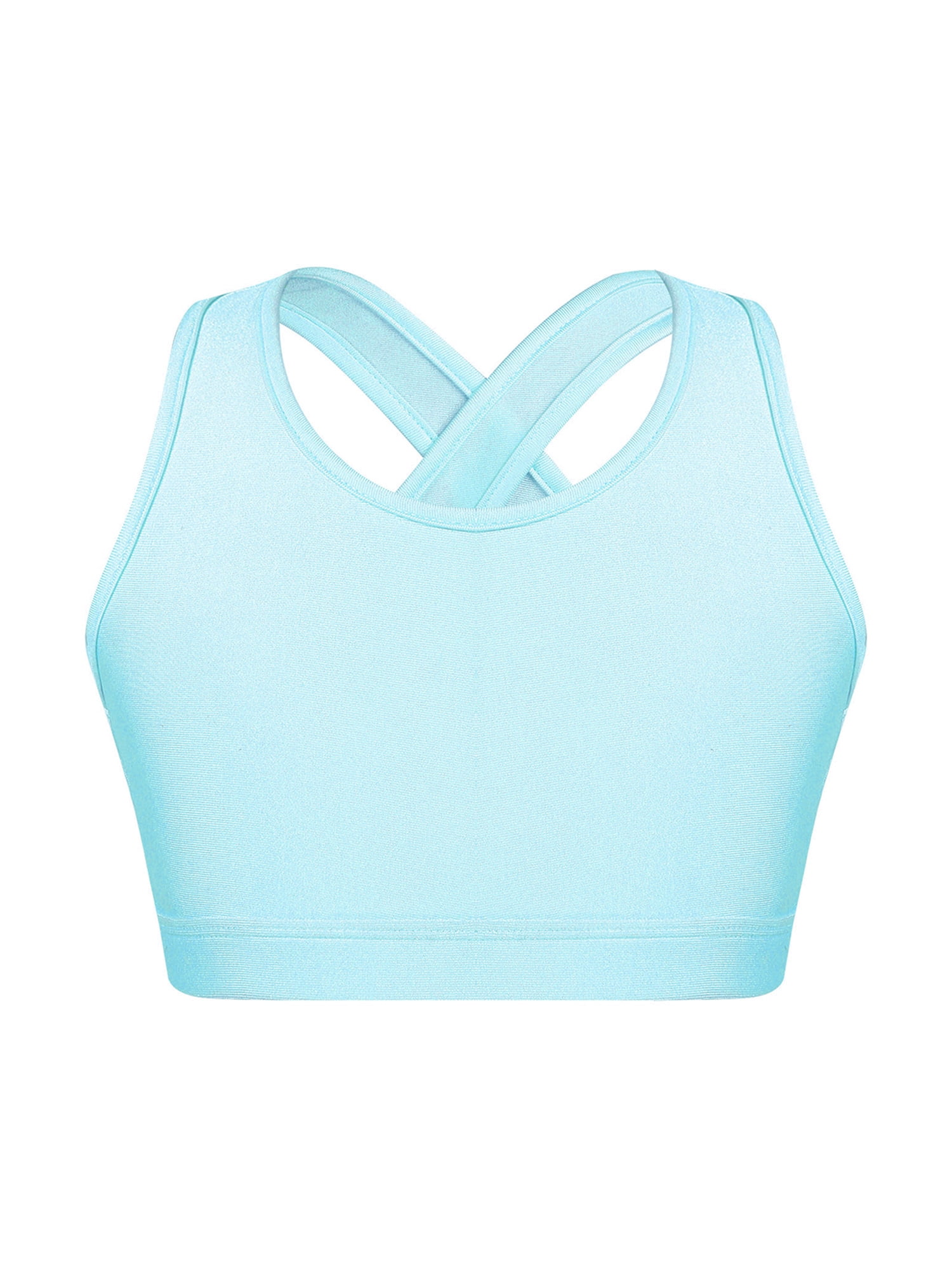 inhzoy Kids Girls Gymnastic Crop Top Yoga Workout Sports Bra Top Cirss ...