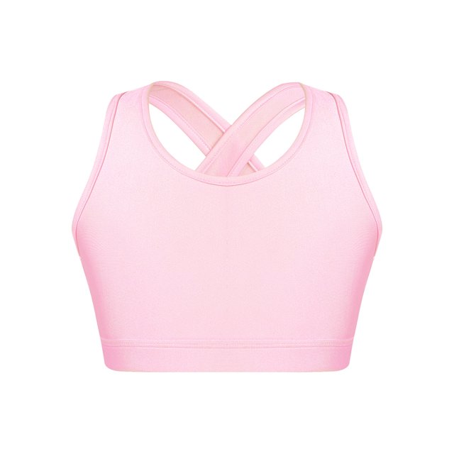 inhzoy Kids Girls Gymnastic Crop Top Yoga Workout Sports Bra Top Cirss ...