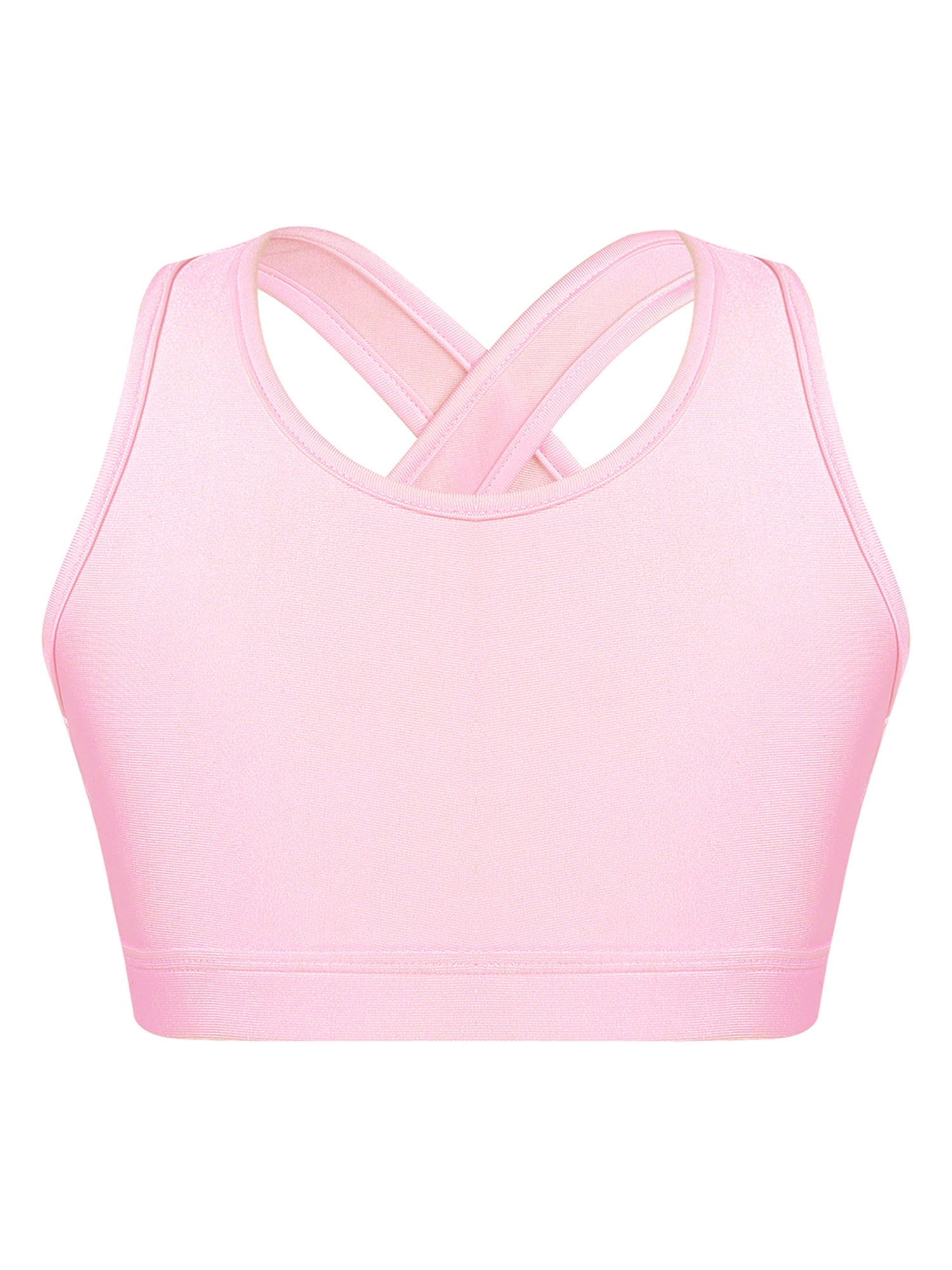 inhzoy Kids Girls Gymnastic Crop Top Yoga Workout Sports Bra Top Cirss ...