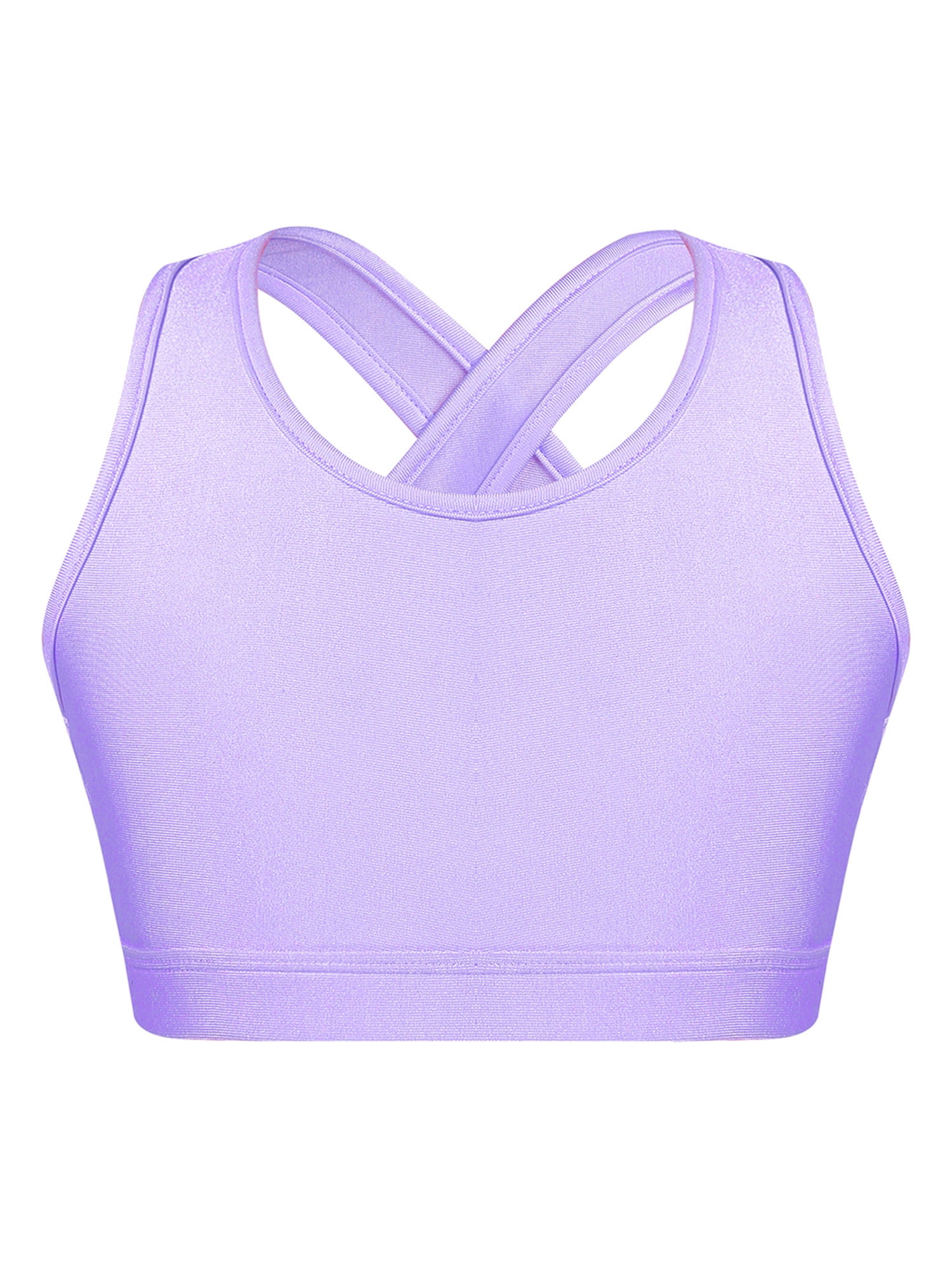 inhzoy Kids Girls Gymnastic Crop Top Yoga Workout Sports Bra Top Cirss ...