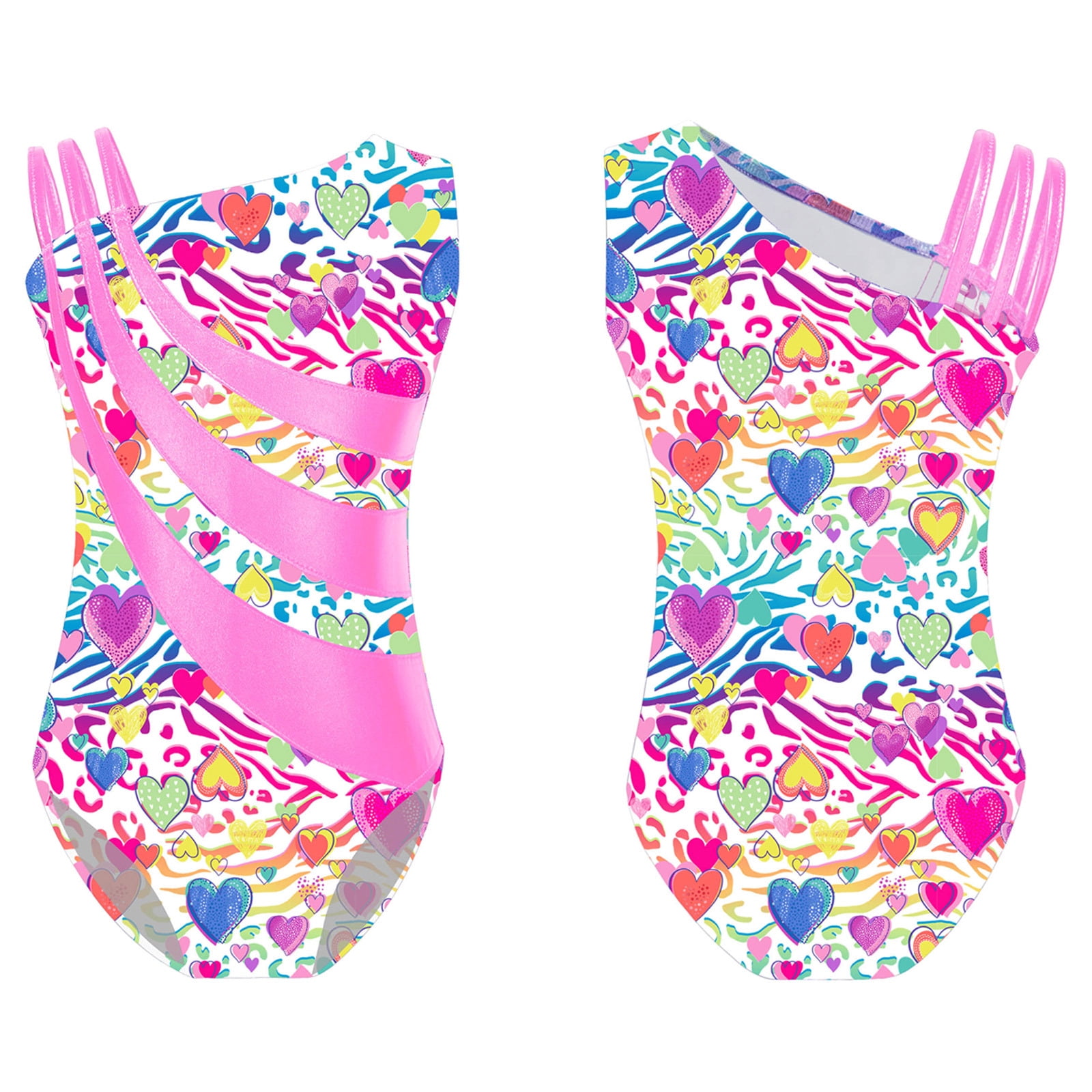 inhzoy Kids Girls Gymnastics Leotard Sport Bodysuit Dance Skating ...