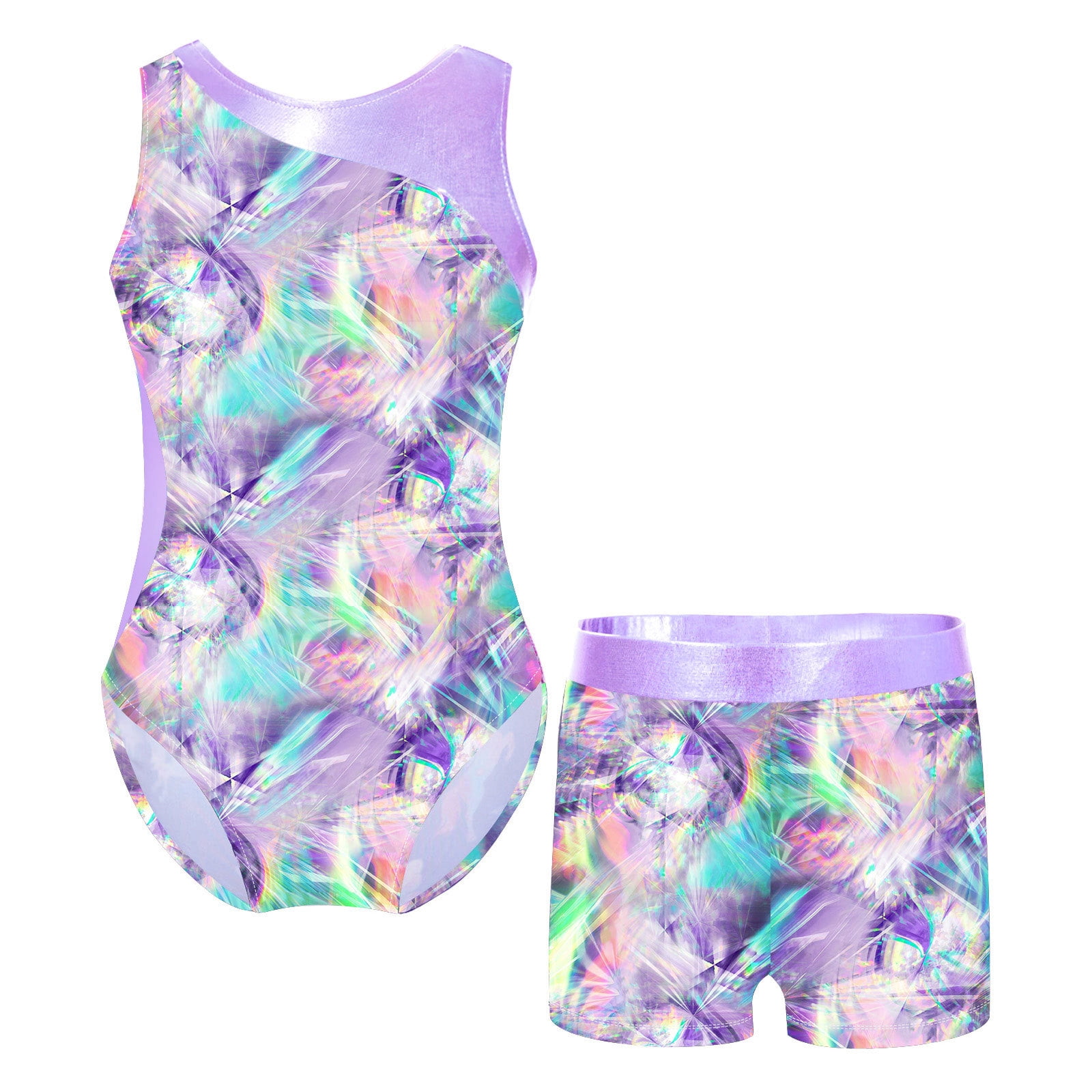 inhzoy Kids Girls Gymnastics Yoga Dance Sport Sets Print Leotard and ...