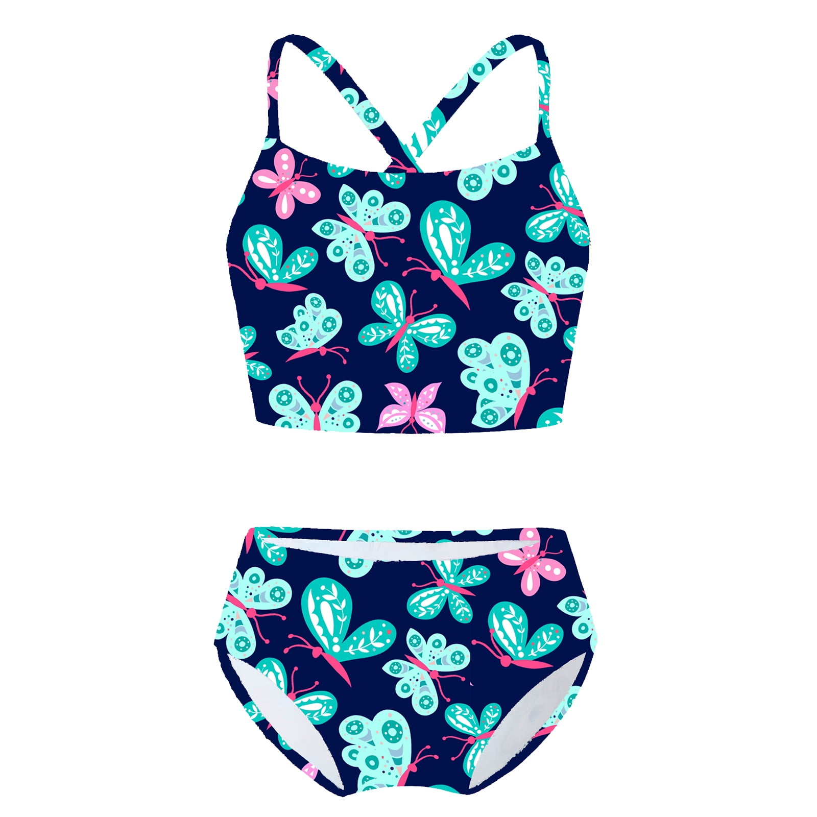 inhzoy Kids Girls Horse Rainbow Printed Bathing Suit Swimsuit Two ...