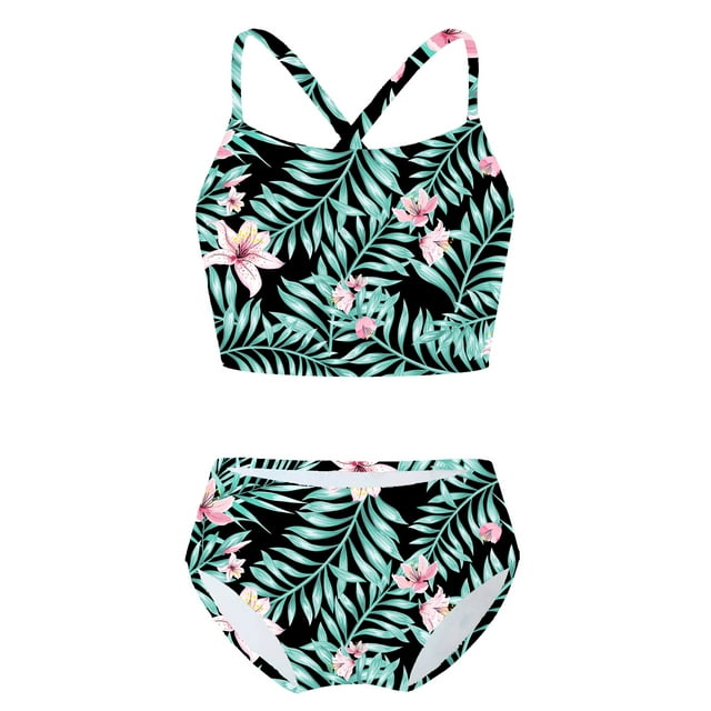 inhzoy Kids Girls Horse Rainbow Printed Bathing Suit Swimsuit Two ...