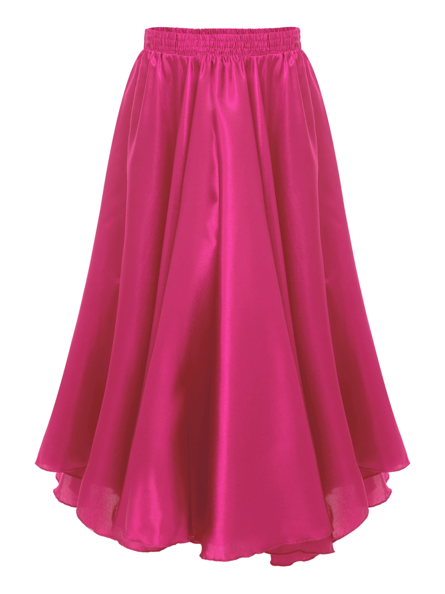 inhzoy Kids Girls Latin Flamenco Dance Skirt Full Circle Long Swing ...