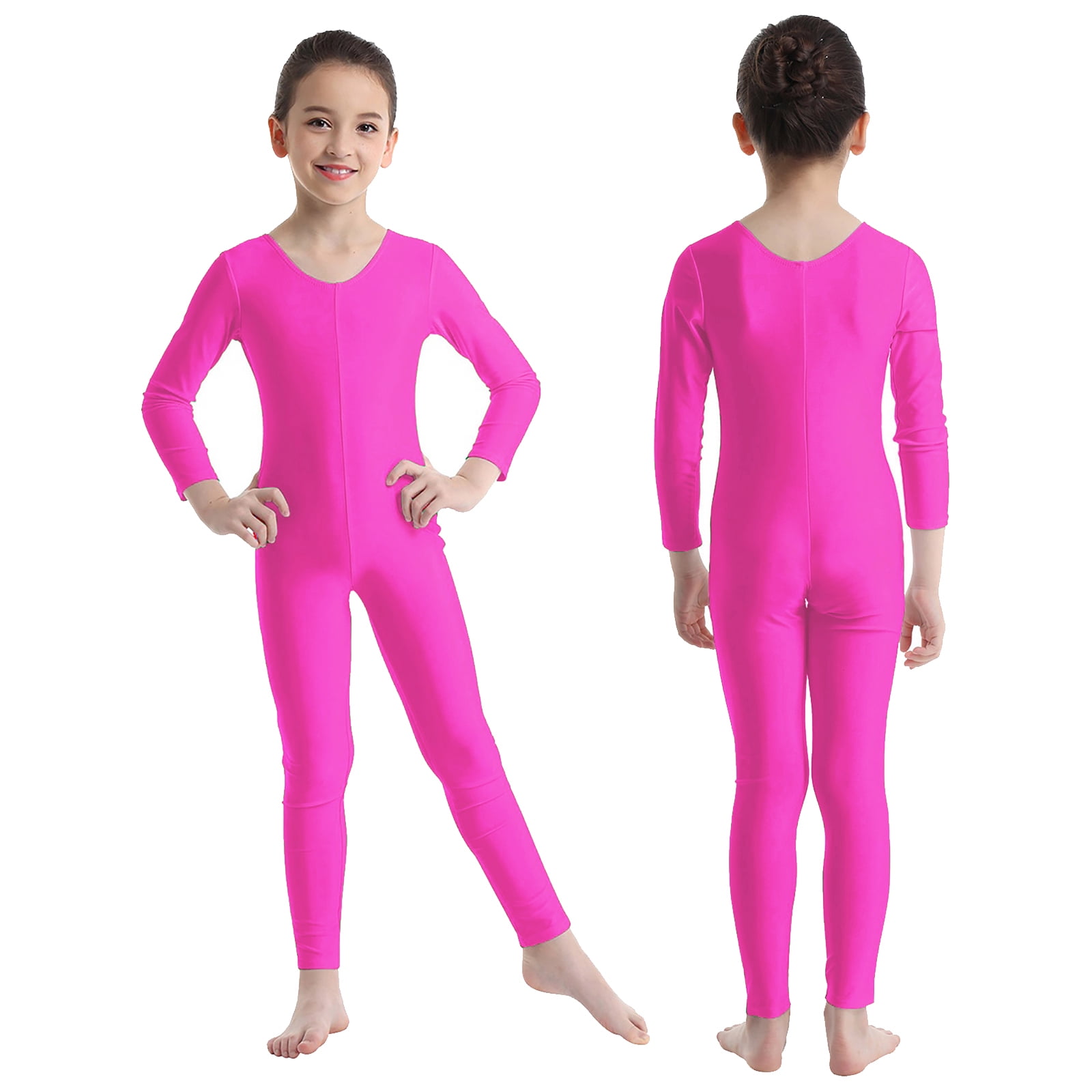 inhzoy Kids Girls Long Sleeve Ballet Gymnastic Leotard Full Length ...