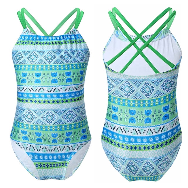 inhzoy Kids Girls One Piece Spaghetti Shoulder Straps Swimsuits ...