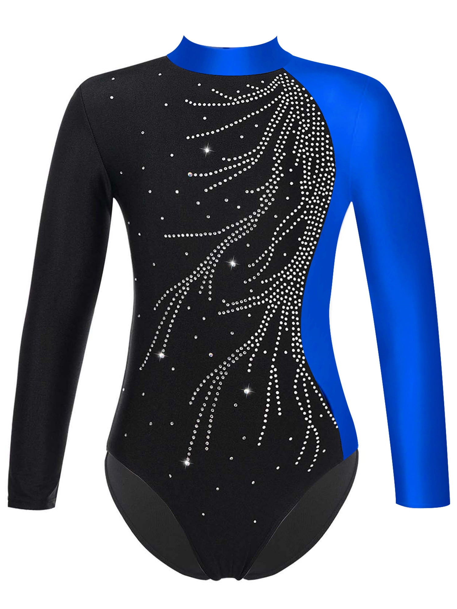 inhzoy Kids Girls Shiny Ballet Gymnastic Dance Leotard Long Sleeve ...