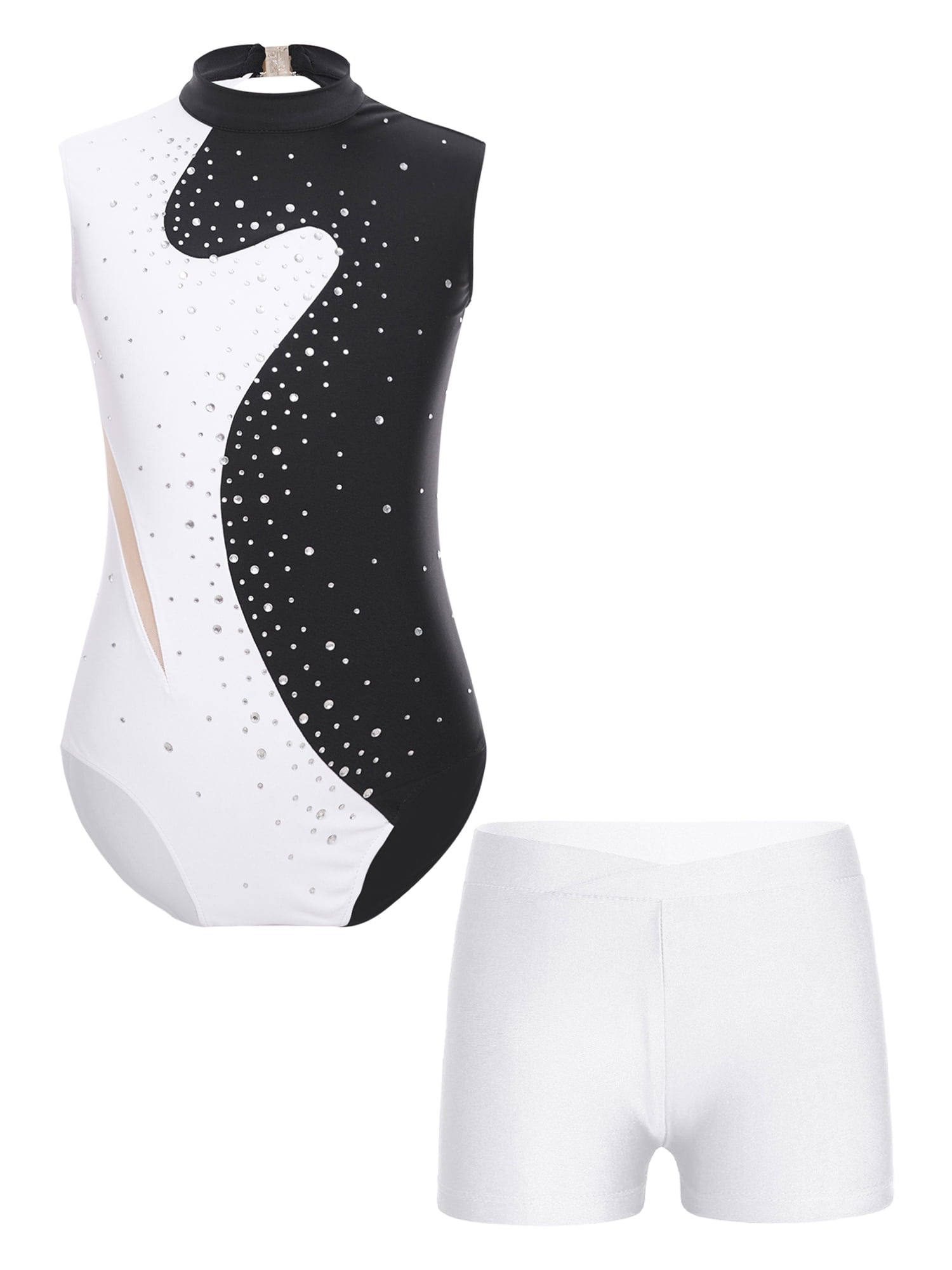 inhzoy Kids Girls Shiny Mock Neck Leotards for Gymnastic Dance ...