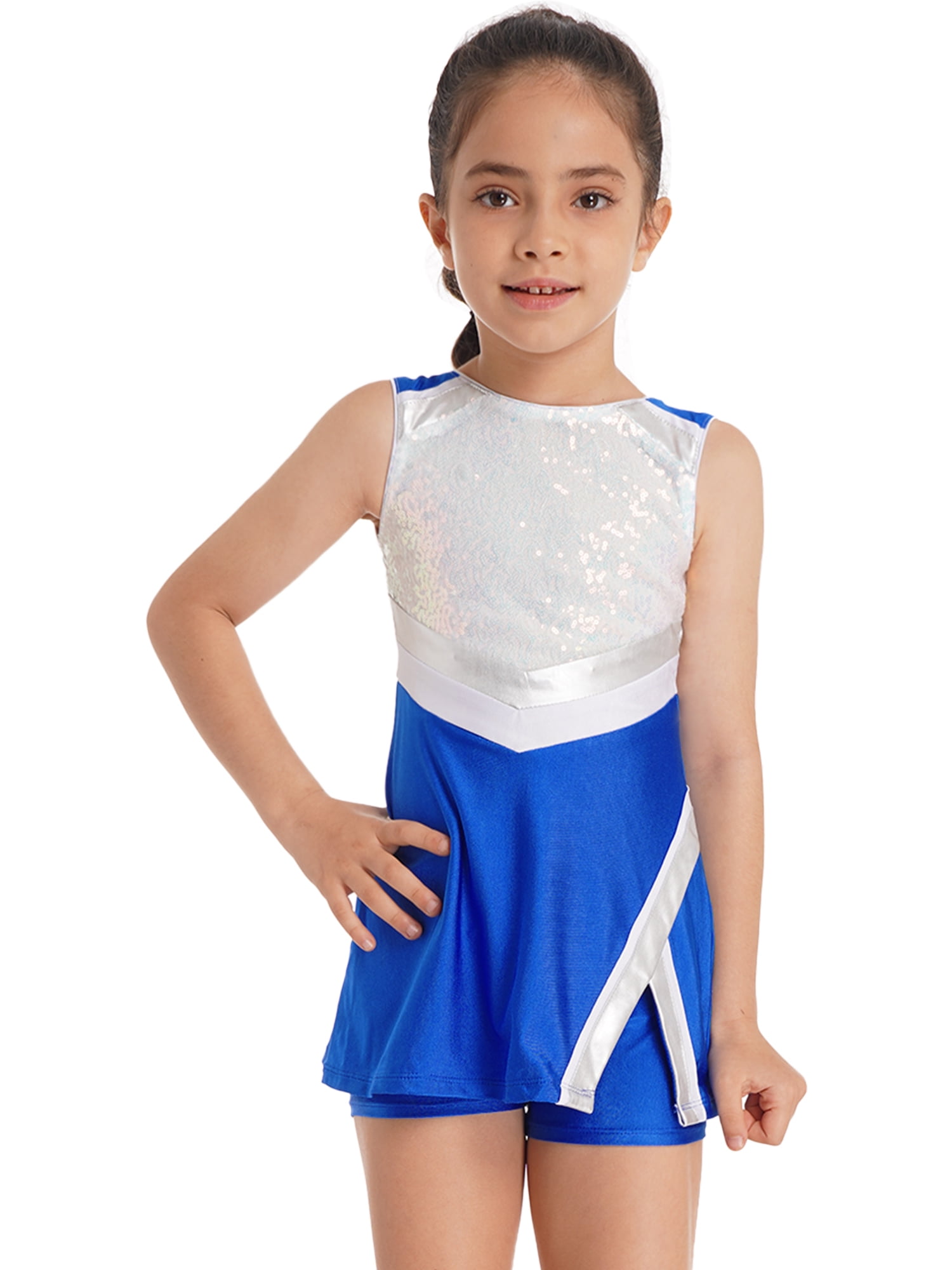 inhzoy Kids Girls Shiny Sequins Sport Dress Outfits A-Line Dress Shorts ...