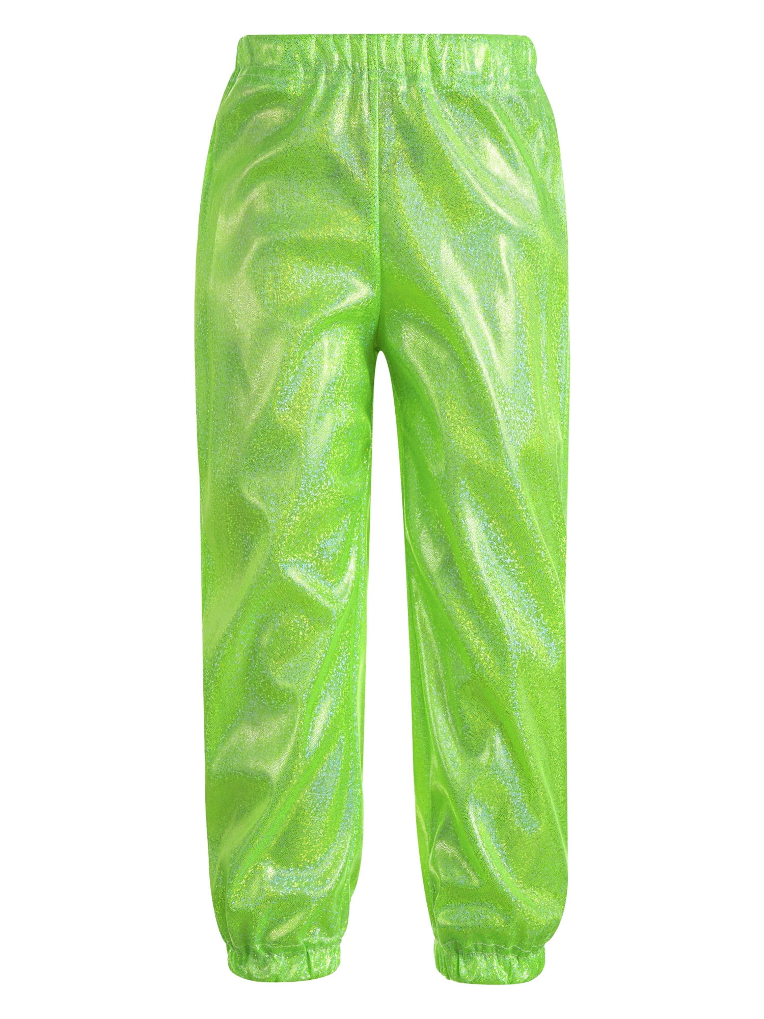 inhzoy Kids Glittery Metallic Hip Hop Dance Pants Jazz Street Dance ...