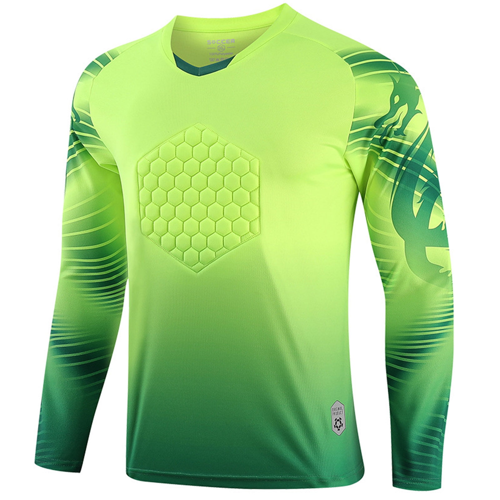 inhzoy Kids Youth Padded Goalkeeper Jersey Football Long Sleeve Goalie ...