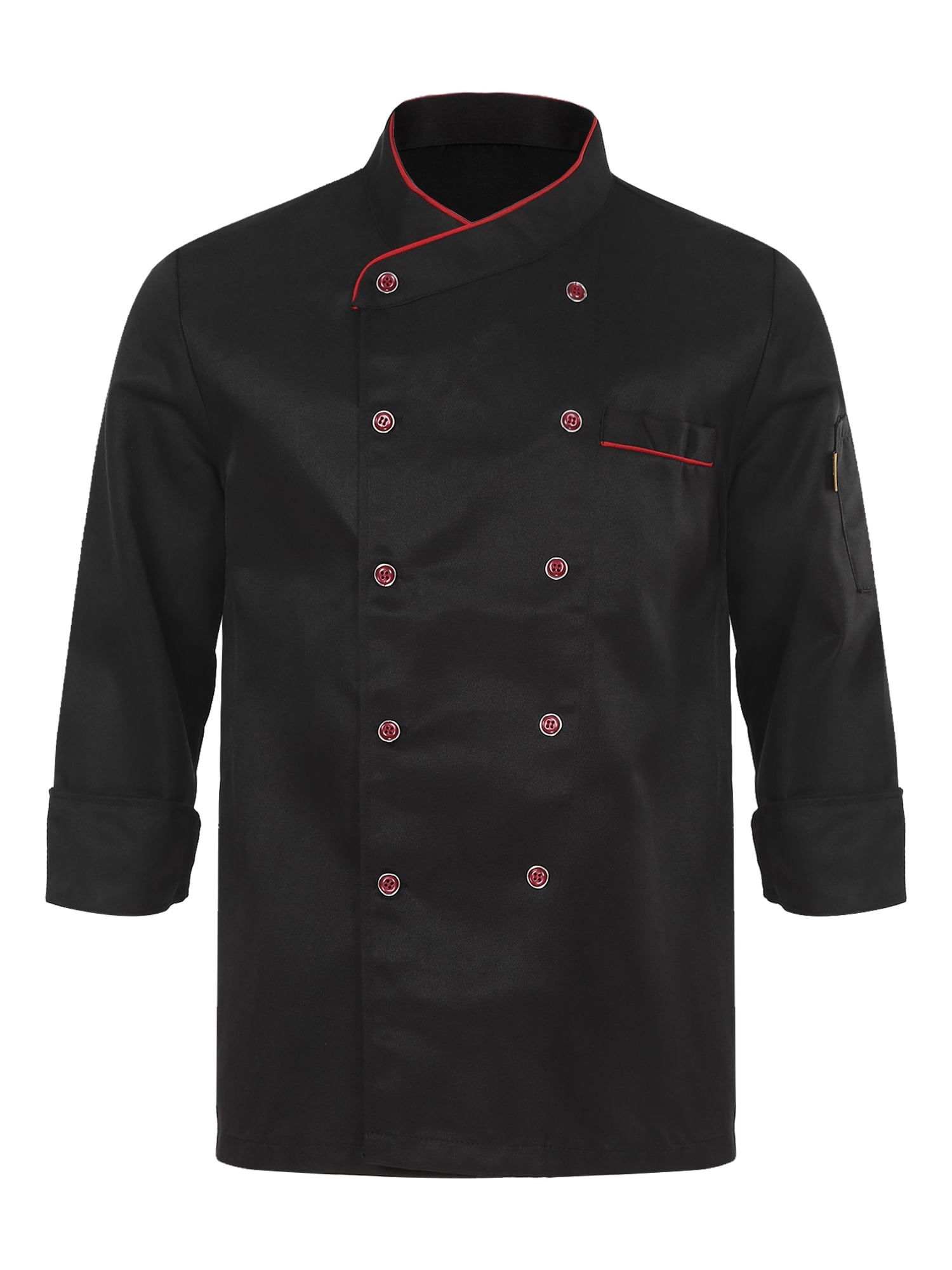 inhzoy Men's Chef Uniform Short/Long Sleeve Chef Jacket Button Down ...
