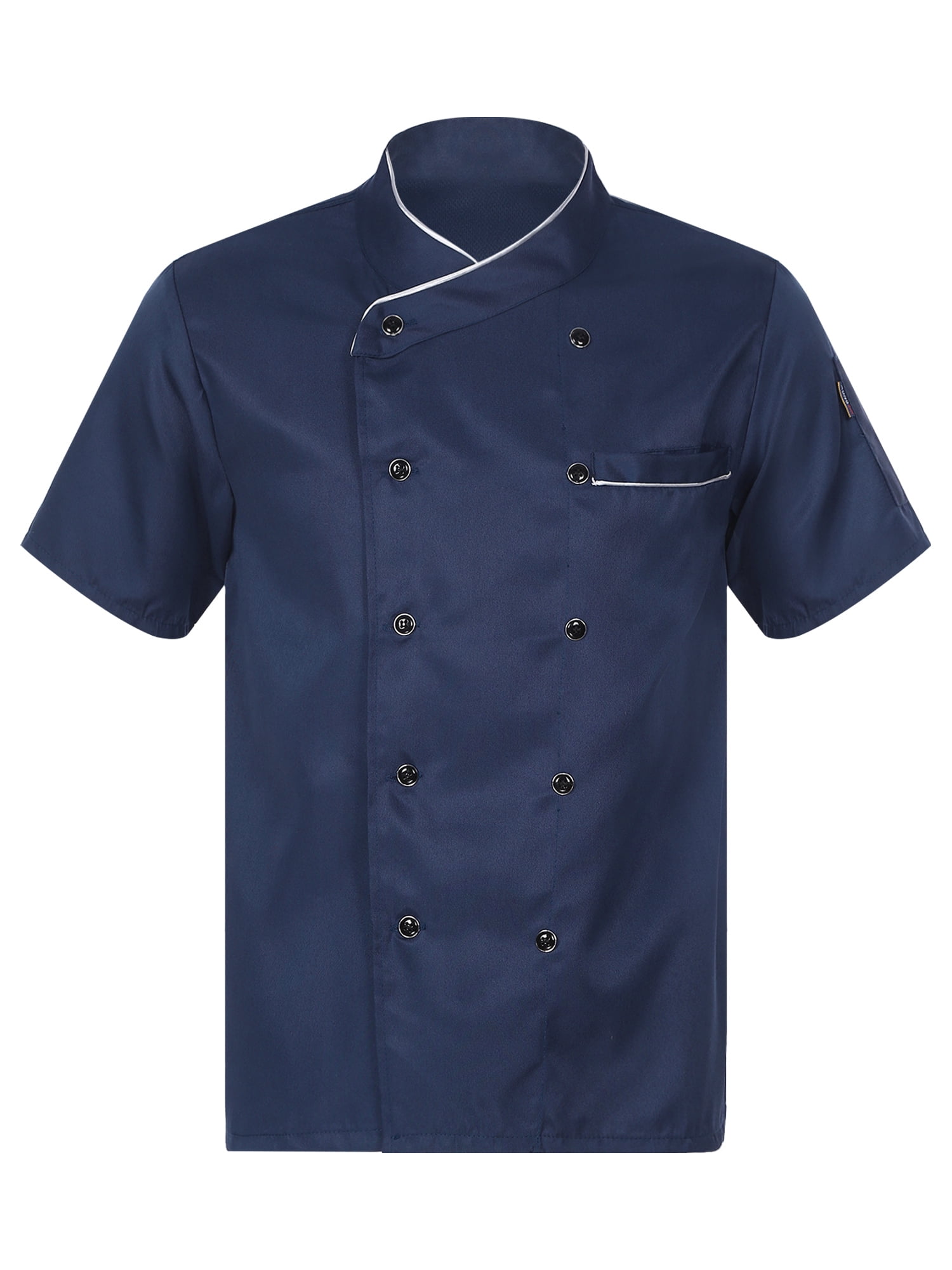 inhzoy Men's Chef Uniform Short/Long Sleeve Chef Jacket Button Down ...