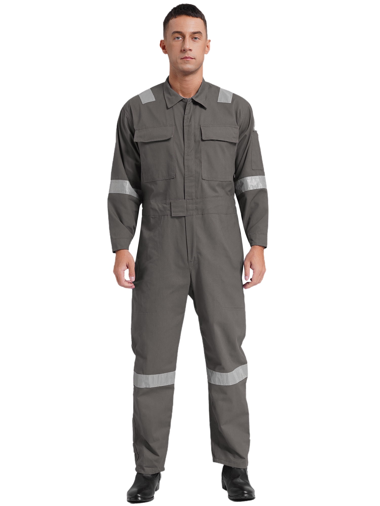 inhzoy Men's Long Sleeve Work Coveralls Jumpsuits Mechanic Uniform ...