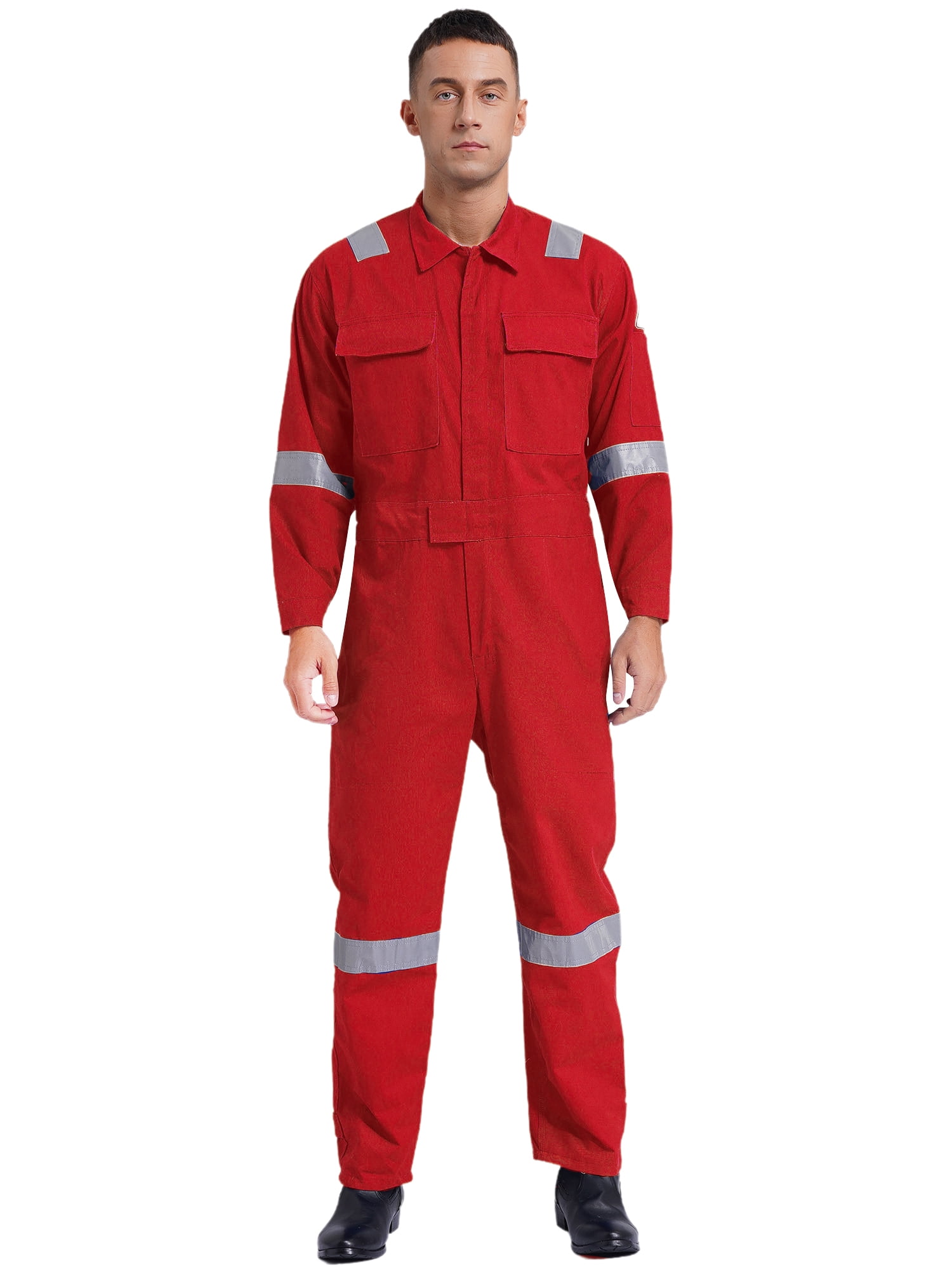 inhzoy Men's Long Sleeve Work Coveralls Jumpsuits Mechanic Uniform ...